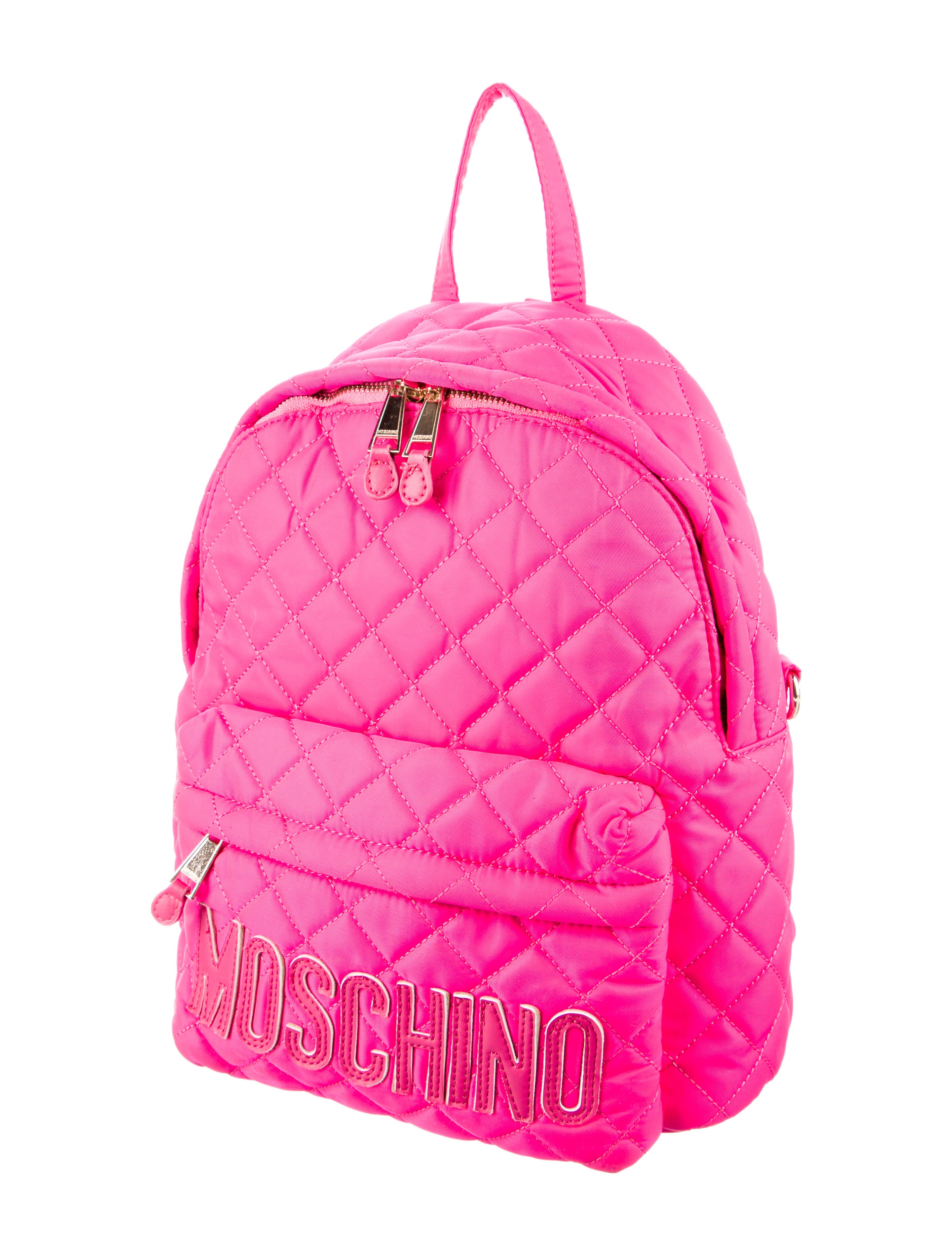 Moschino Nylon Quilted Backpack - Pink Backpacks, Handbags - MOS64050 ...
