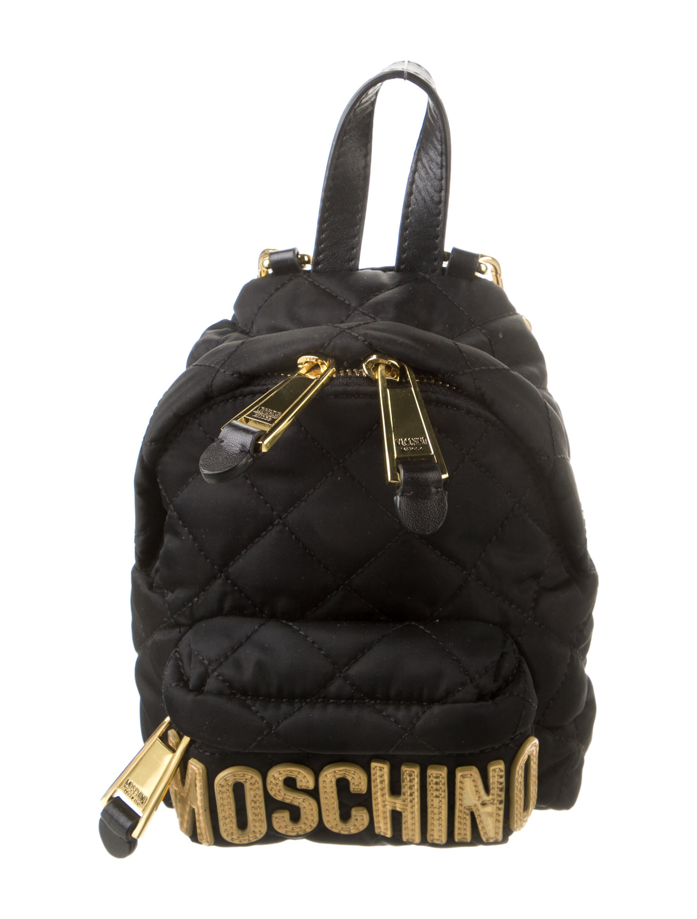Moschino Quilted Nylon Backpack - Black Backpacks, Handbags - MOS27260 ...