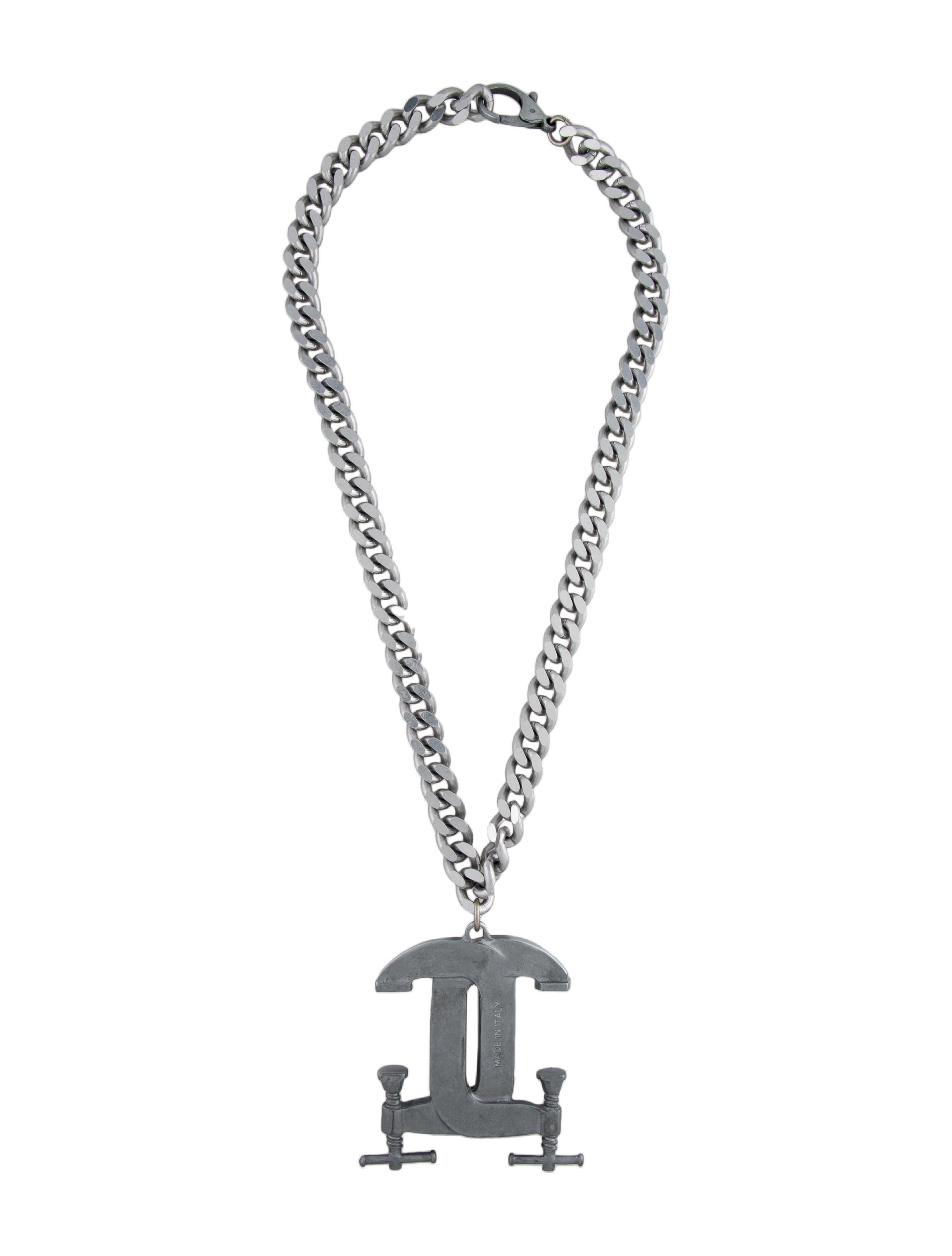 Moschino C Clamp Pendant Necklace - Silver-Tone Metal Pendant Necklace ...
