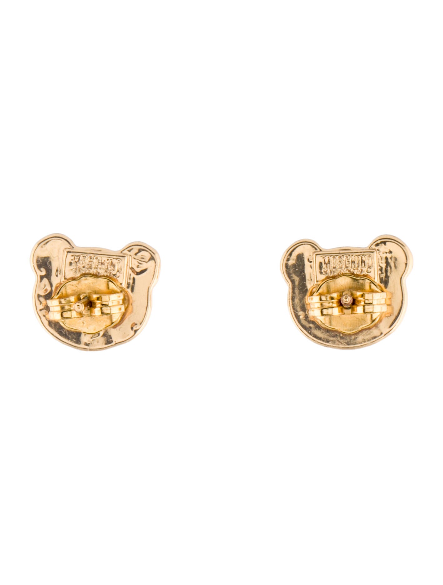 Moschino Mall Teddy Bear Stud Earrings - Gold-Tone Metal Stud, Earrings - MOS71410 | The RealReal