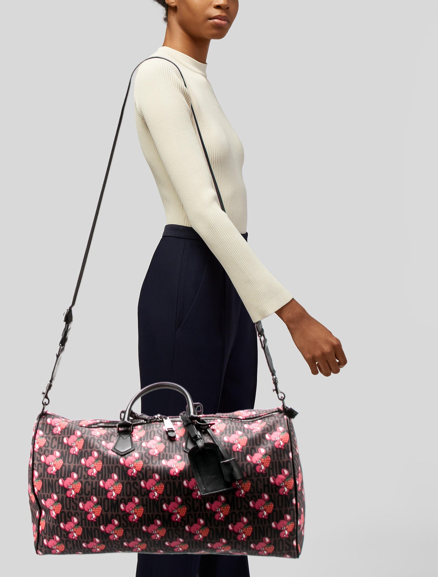 Jimmy Choo Leather-Trimmed Duffle Bag - Black Luggage and Travel ...