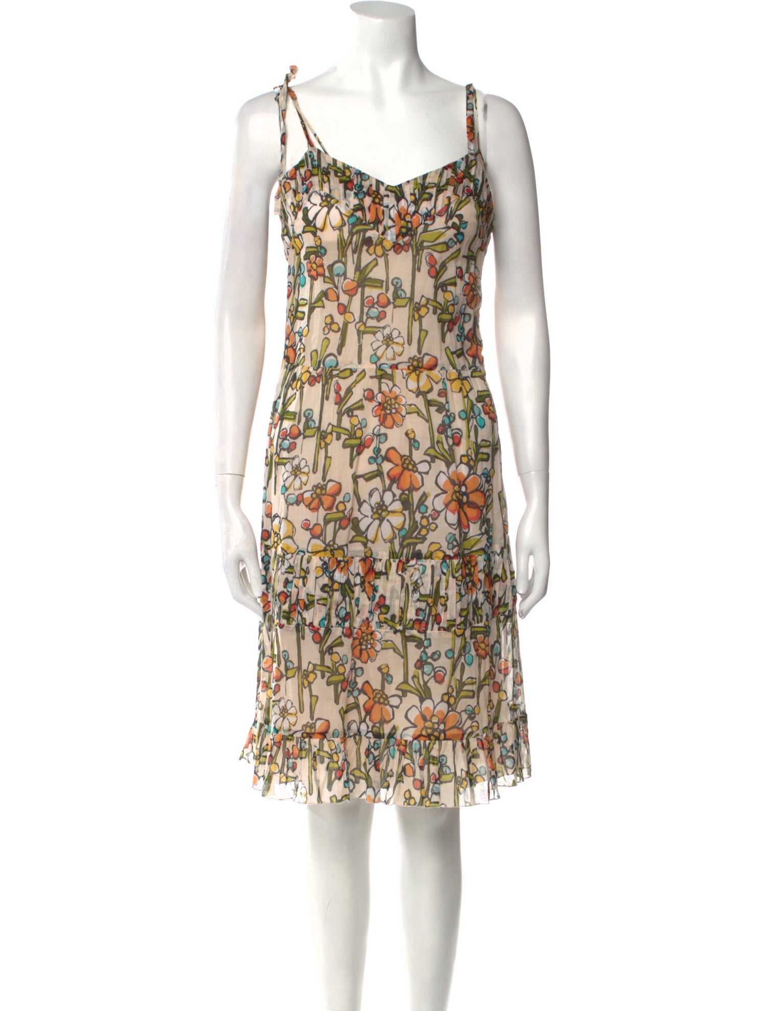 Moschino Floral Print Knee-Length Dress - Neutrals Dresses, Clothing ...