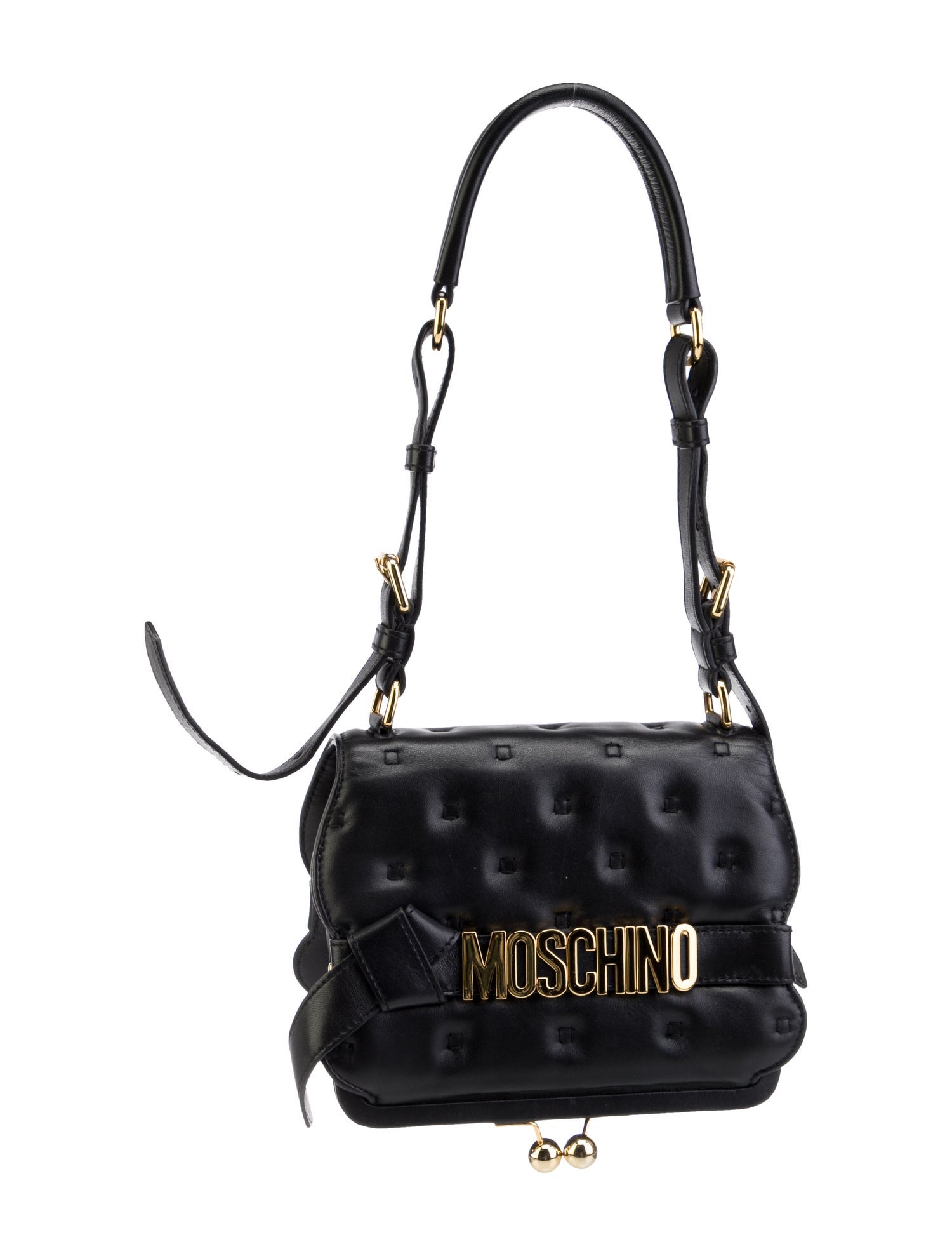 Moschino Leather Shoulder Bag - Black Shoulder Bags, Handbags ...