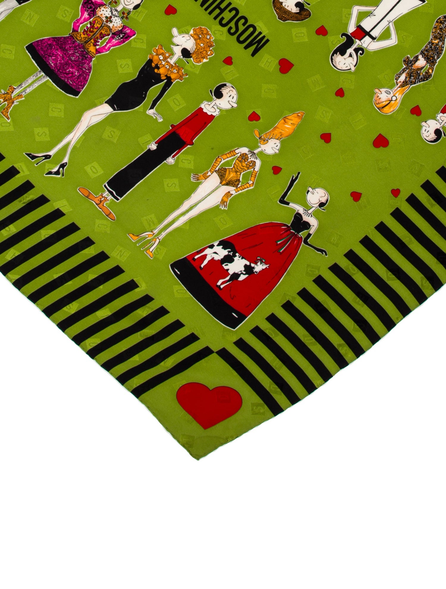 Moschino Silk Printed Scarf - Green Scarves and Shawls, Accessories ...