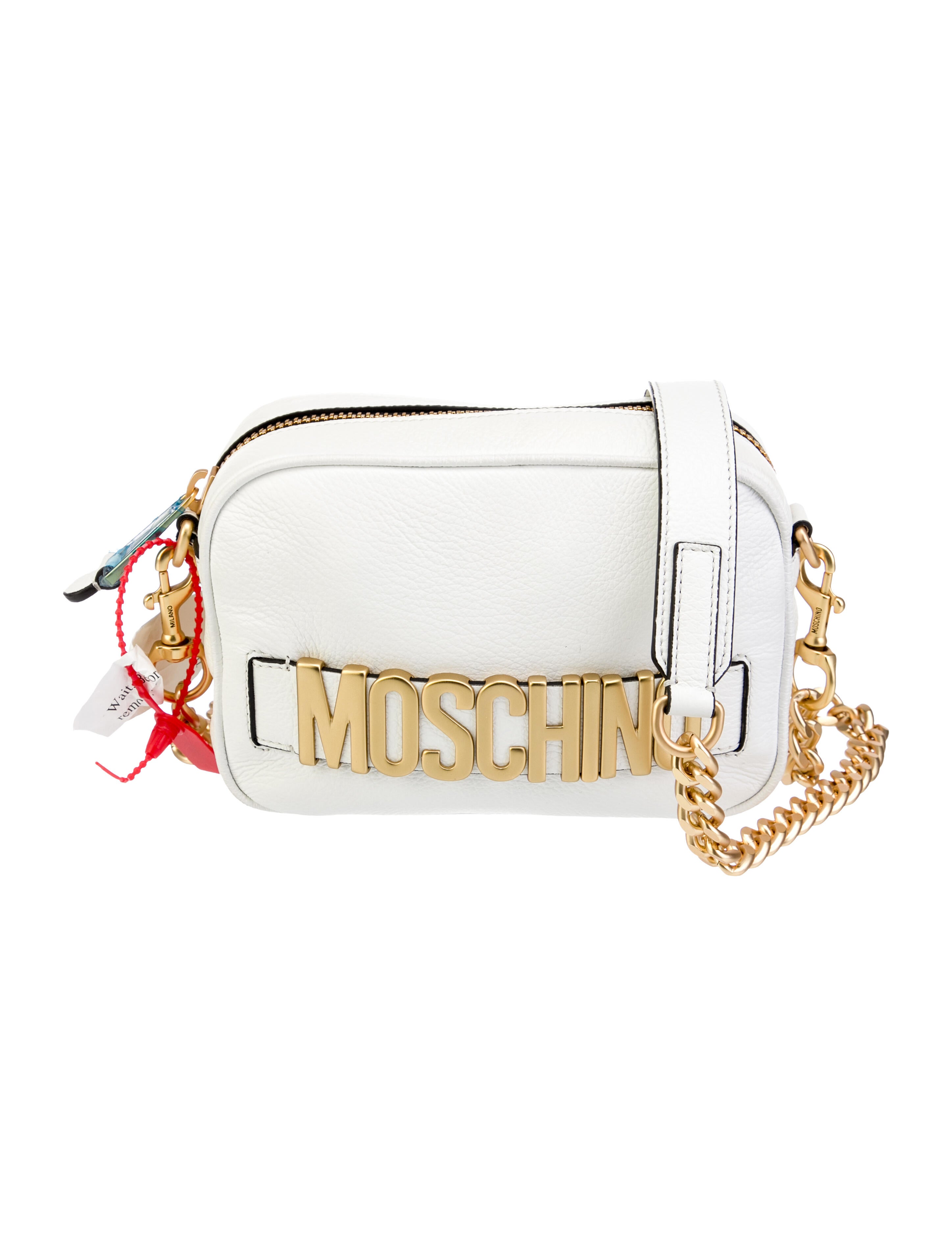 Moschino Chain-Link Leather Shoulder Bag - Neutrals Shoulder Bags ...