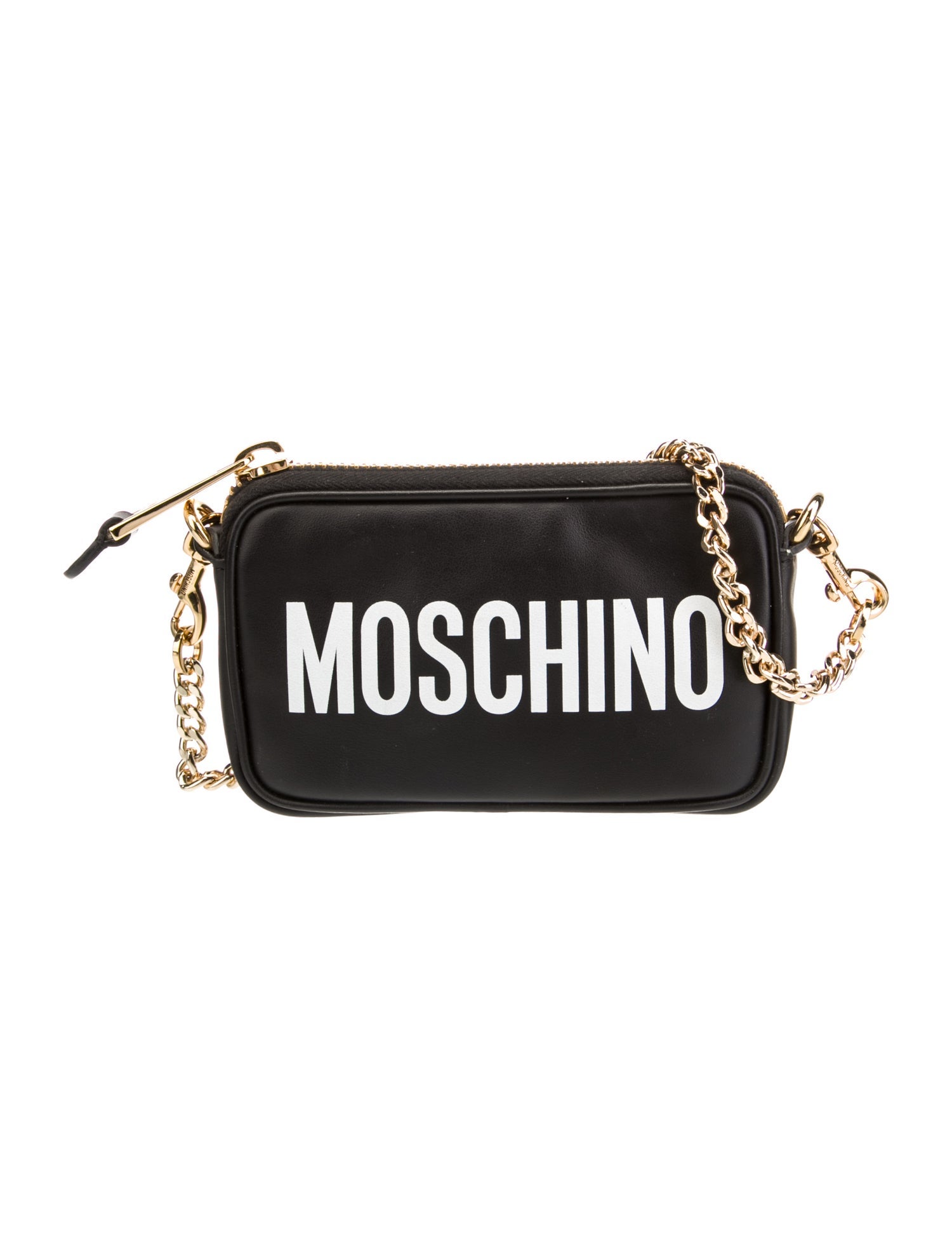 Moschino Chain-Link Leather Crossbody Bag - Black Crossbody Bags ...