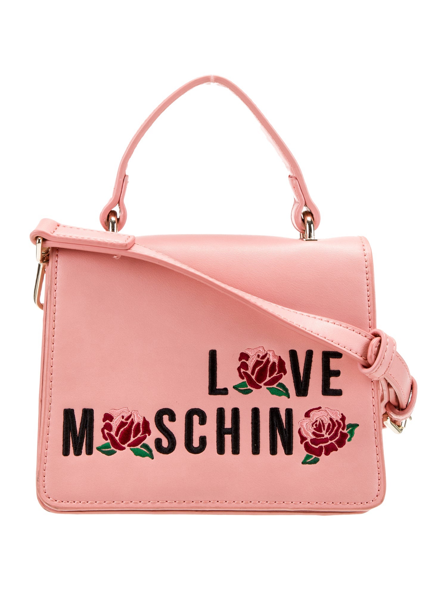 Moschino Leather Top Handle Bag - Pink Handle Bags, Handbags - MOS83066 ...