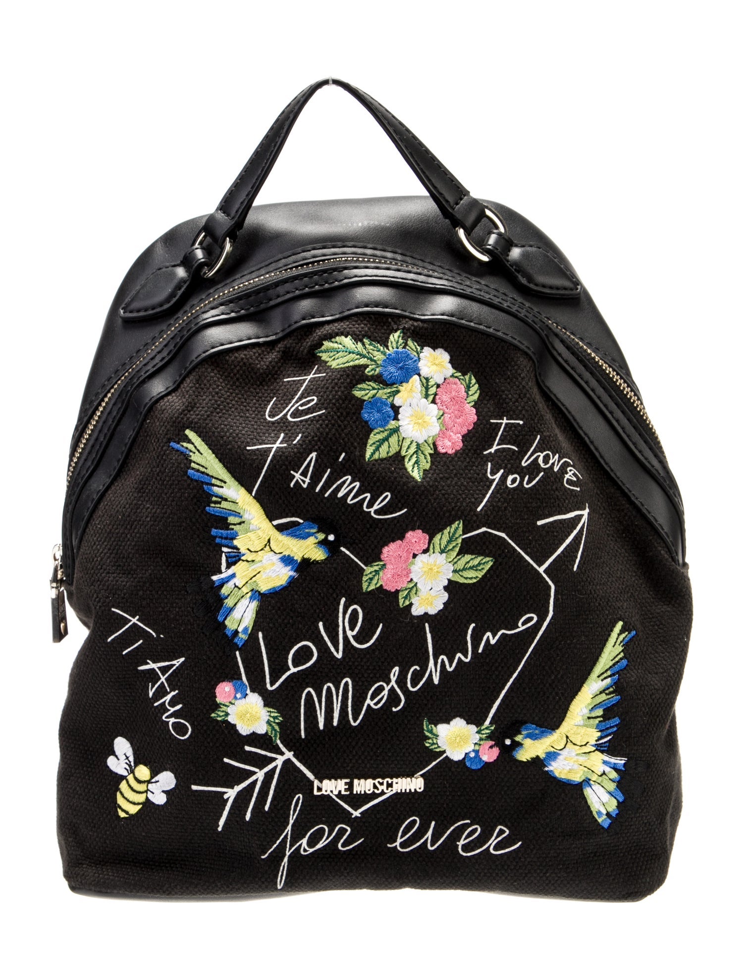 Moschino Canvas Backpack - Black Backpacks, Handbags - MOS84928 | The ...