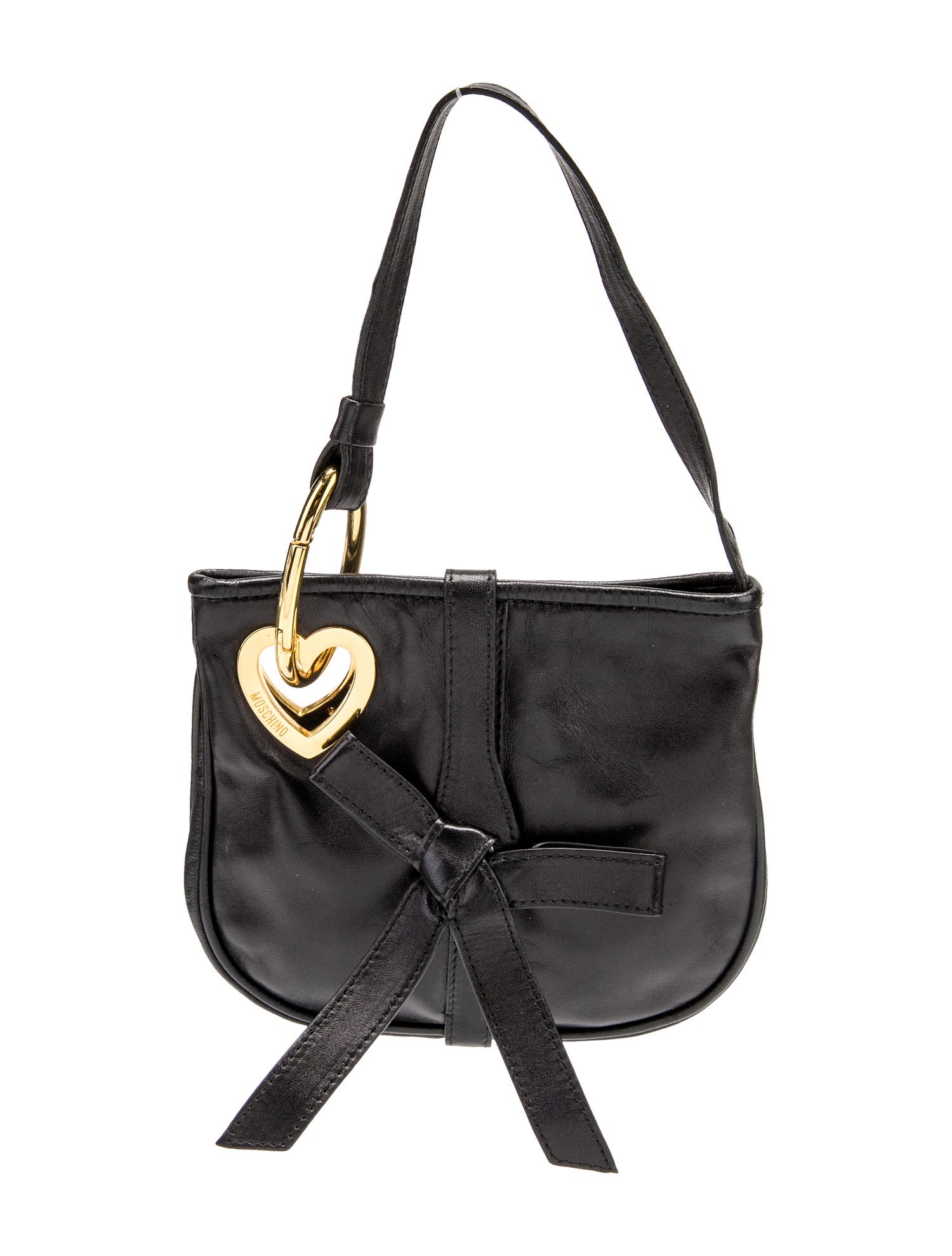 Moschino Leather Messenger Bag - Black Mini Bags, Handbags - MOS85346 ...