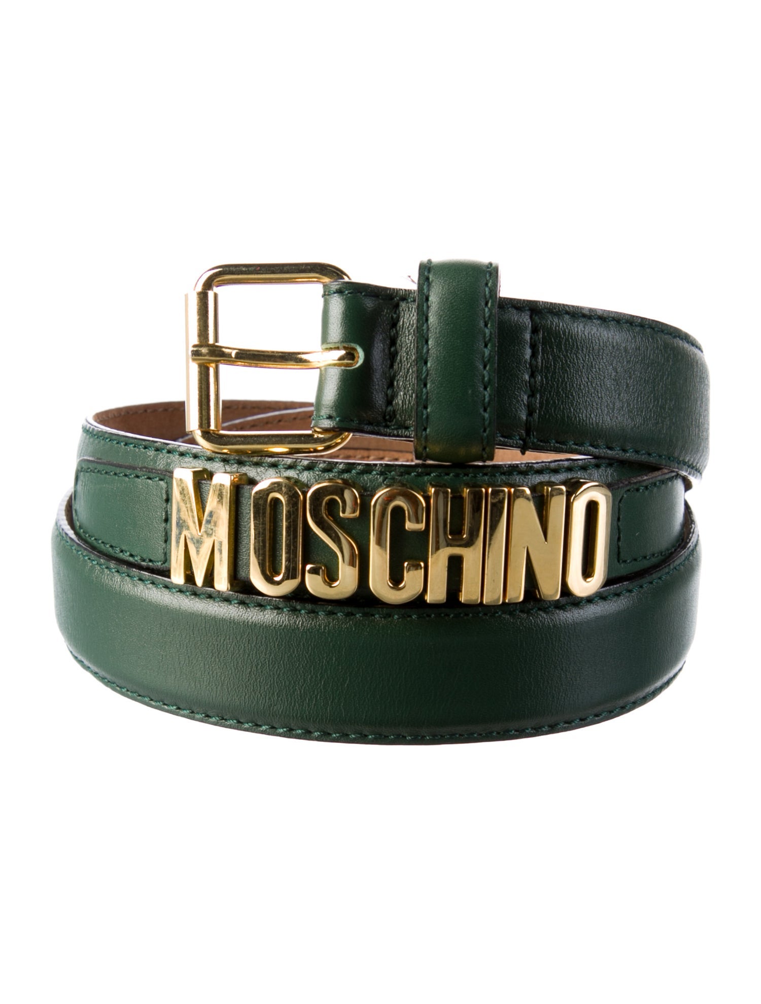 Moschino Skinny Leather Belt - Green Belts, Accessories - MOS88405 ...