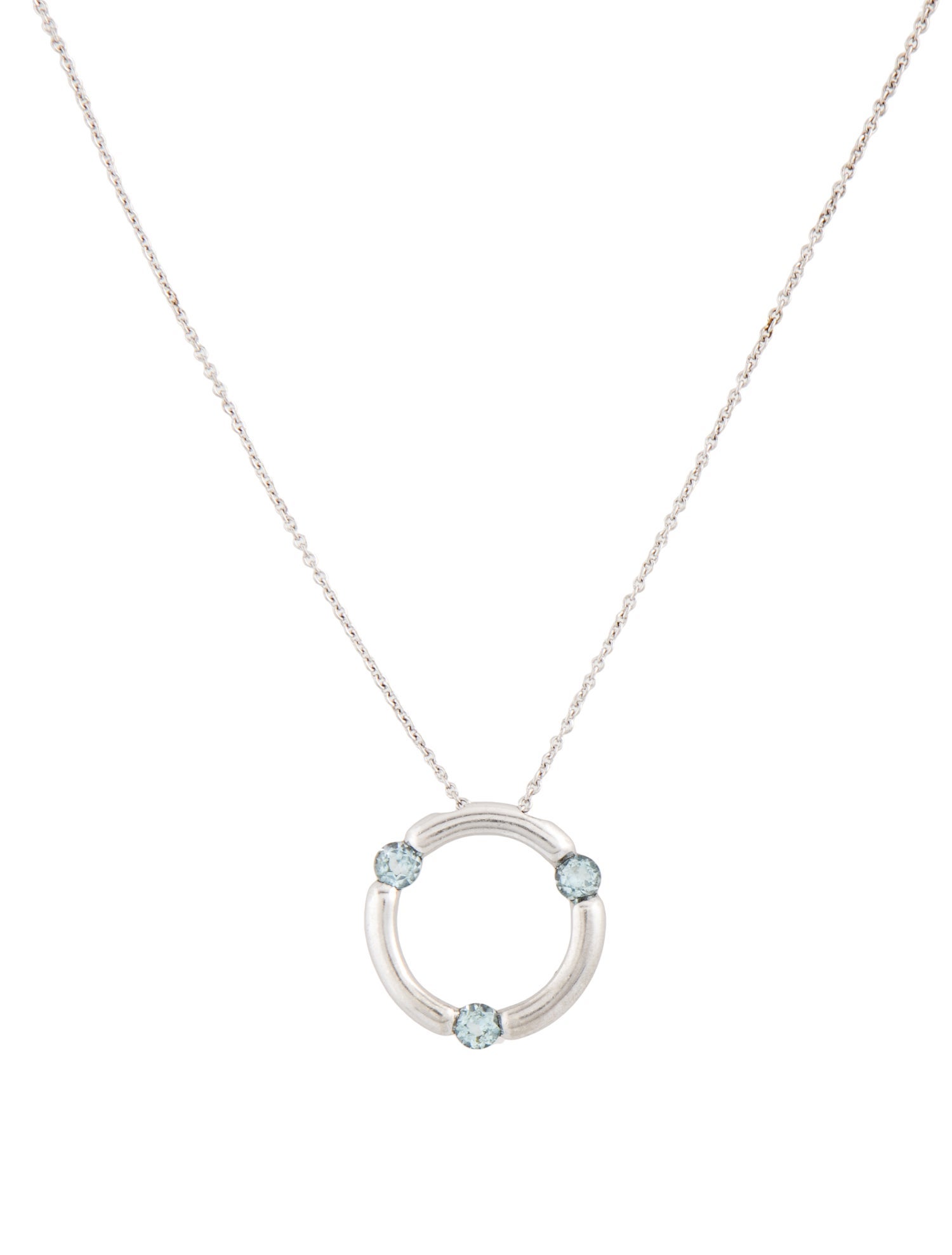 Movado Topaz Circle Pendant Necklace - 18K Yellow Gold Pendant Necklace ...