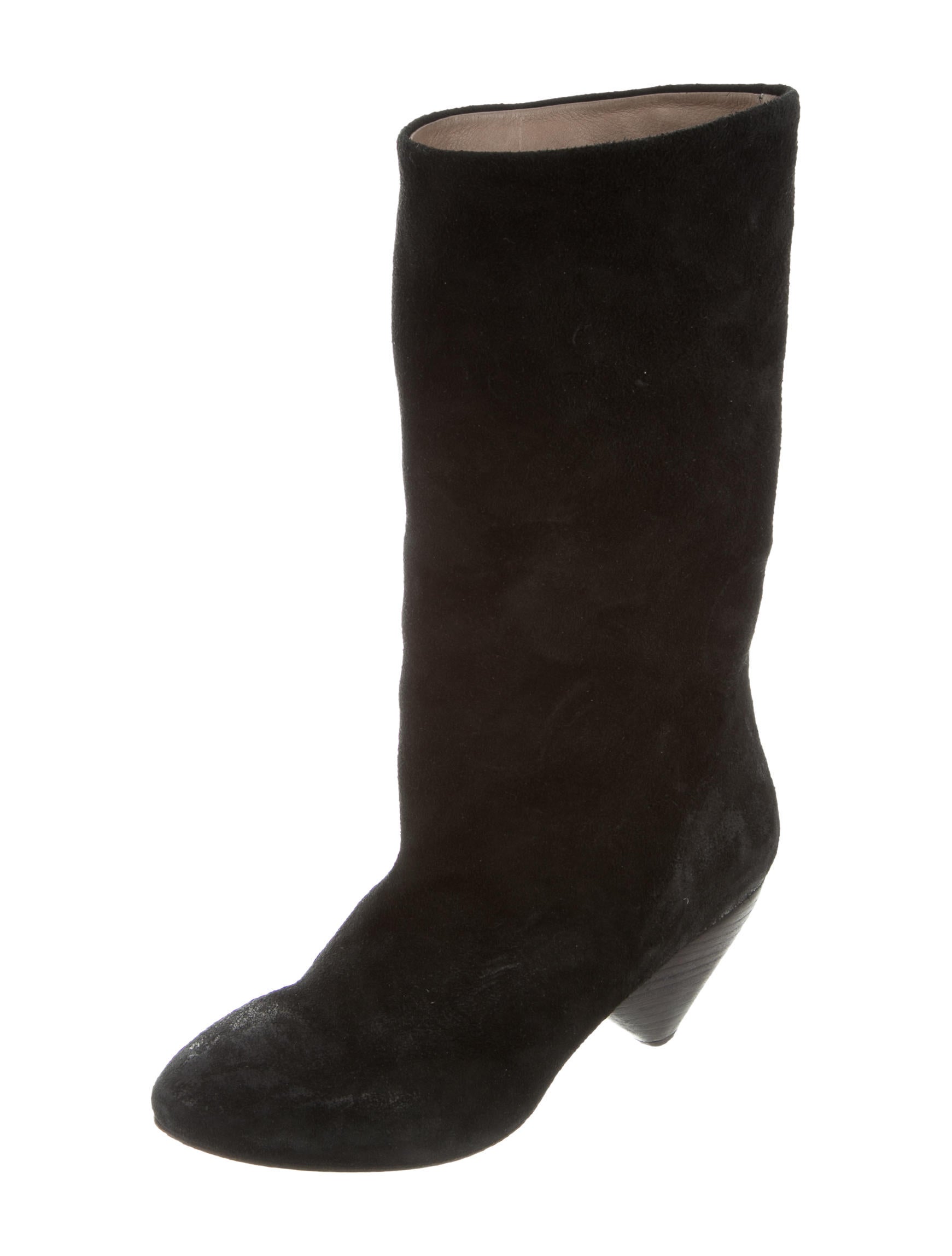 Marsèll Mid-Calf Suede Boots - Black Boots, Shoes - MRC21221 | The RealReal