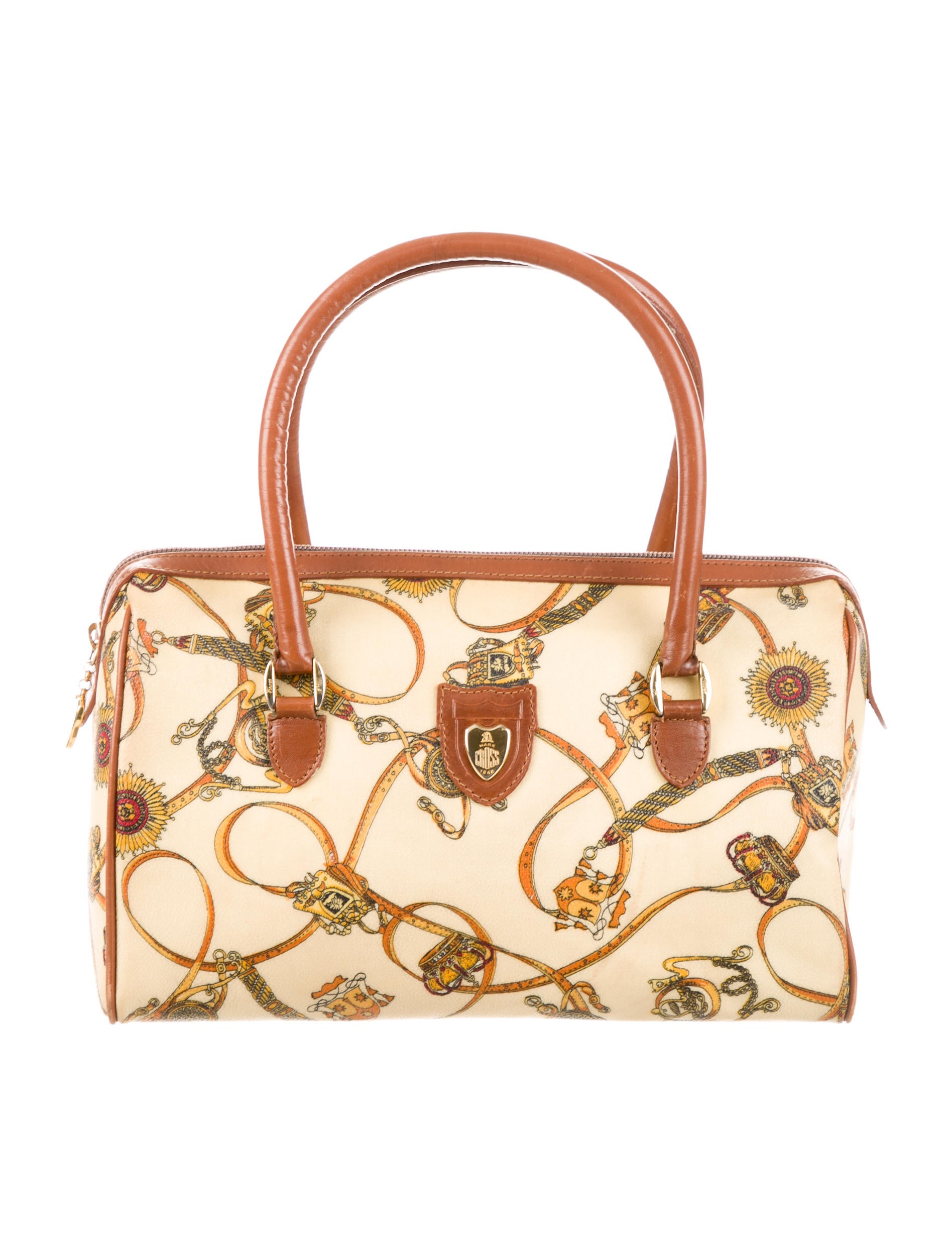 Mark Cross Equestrian Print Handle bag - Handbags - MRK20215 | The RealReal