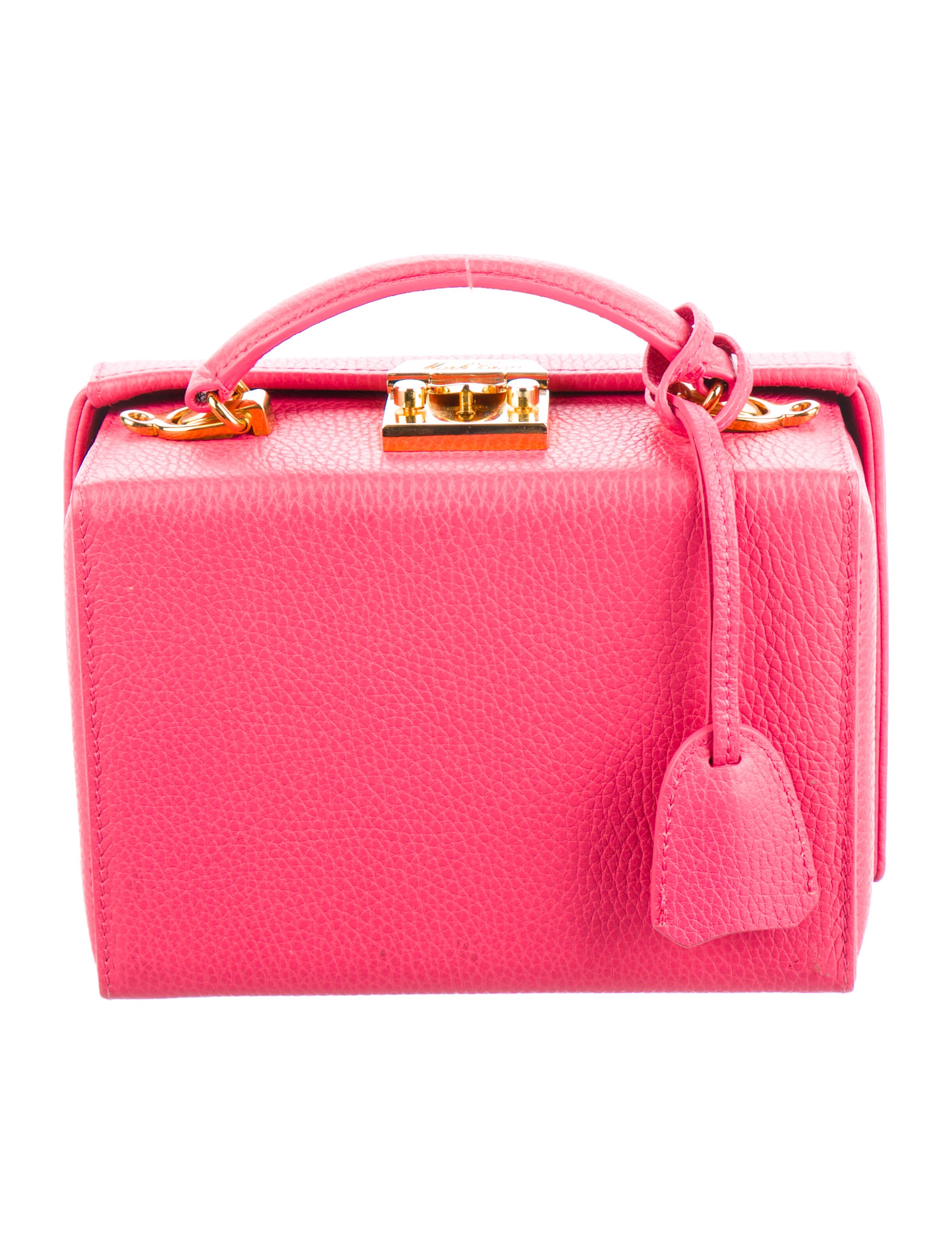 Mark Cross Small Leather Box Bag. - Pink Shoulder Bags, Handbags ...