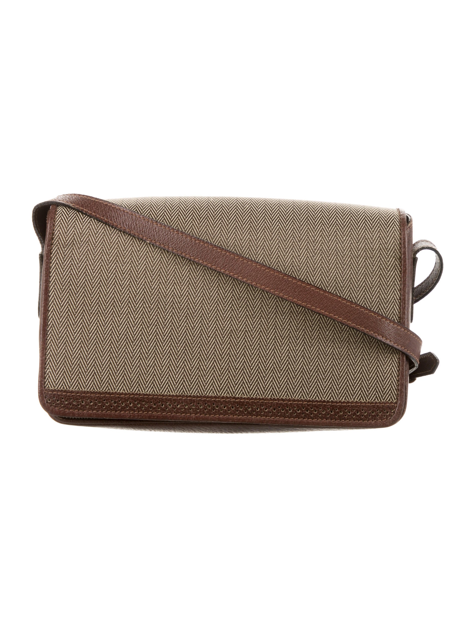 Mark Cross Leather-Trimmed Canvas Crossbody Bag - Brown Crossbody Bags ...