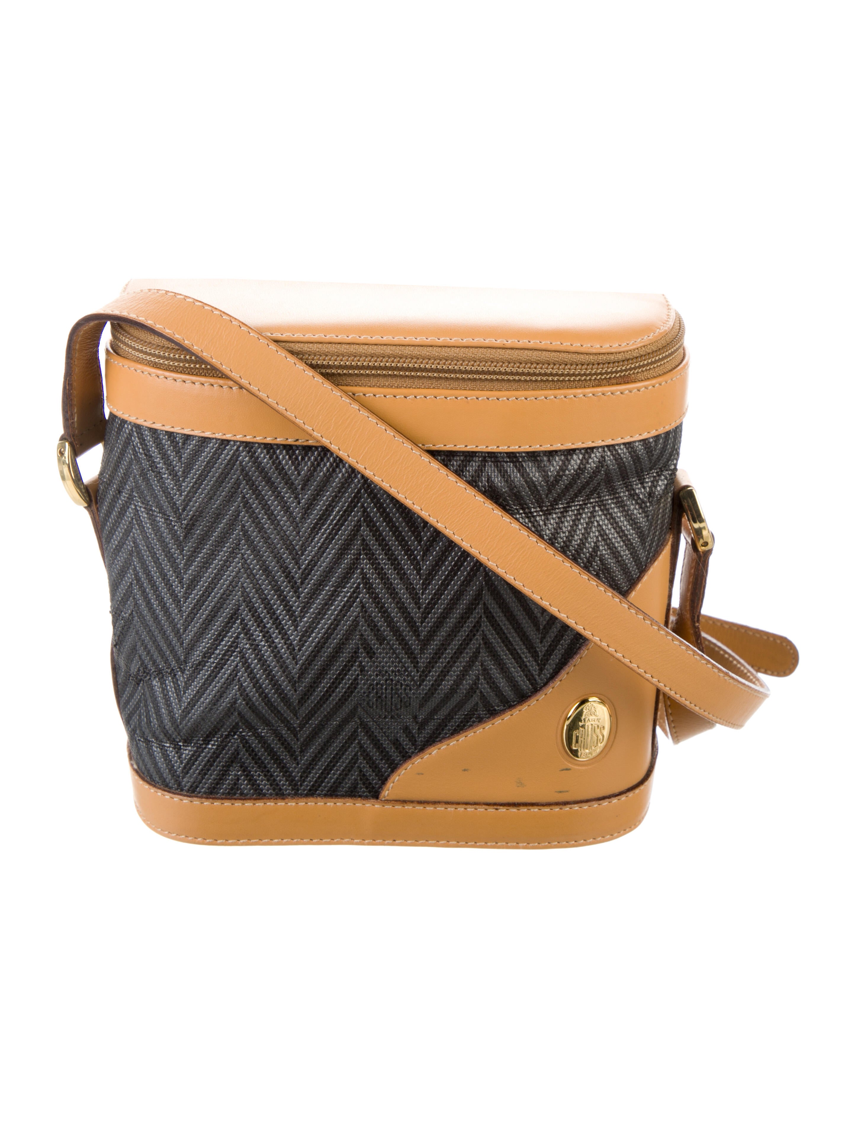 Mark Cross Leather-Trimmed Canvas Crossbody Bag - Brown Crossbody Bags ...