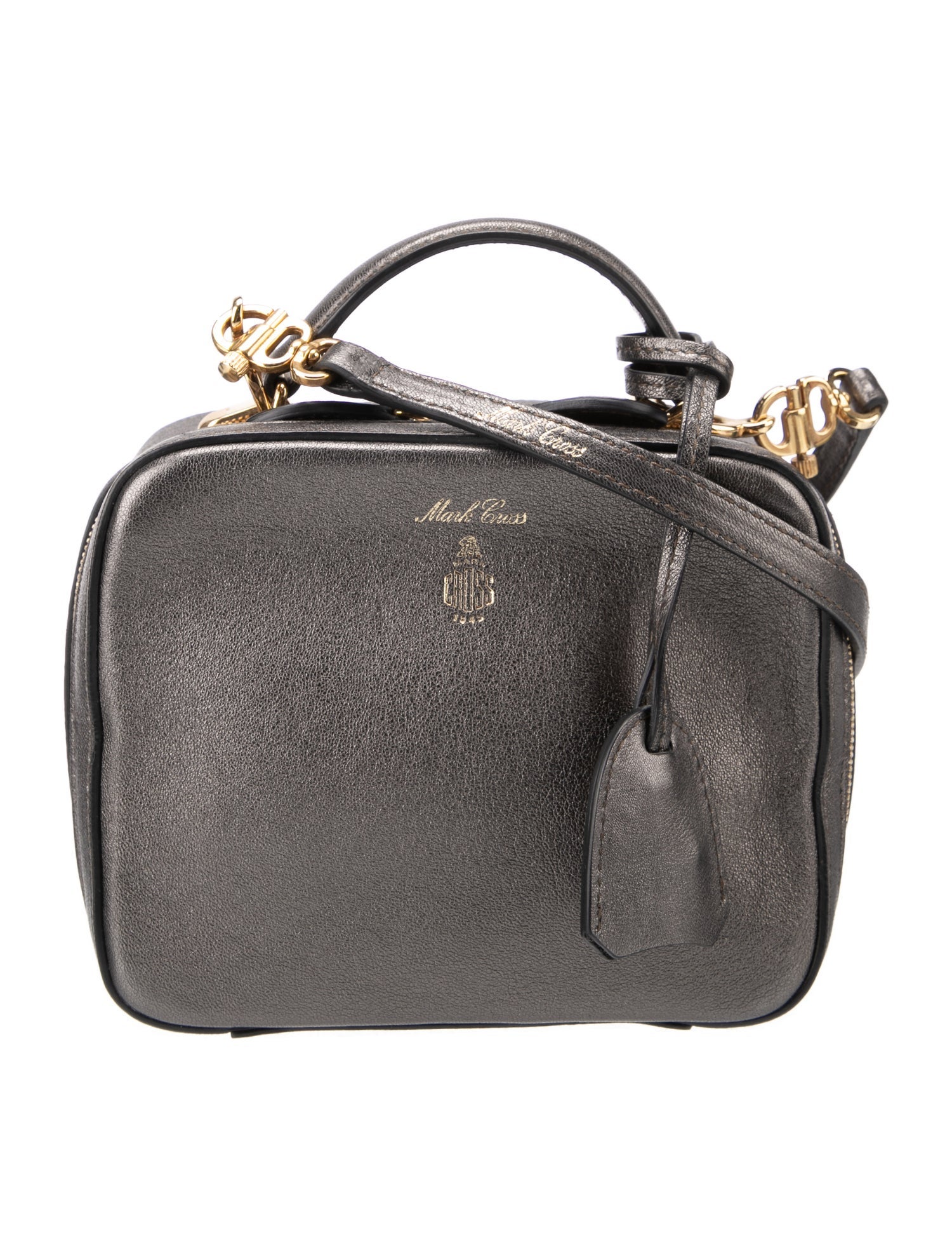 Mark Cross Leather Shoulder Bag - Grey Handle Bags, Handbags - MRK27194 ...