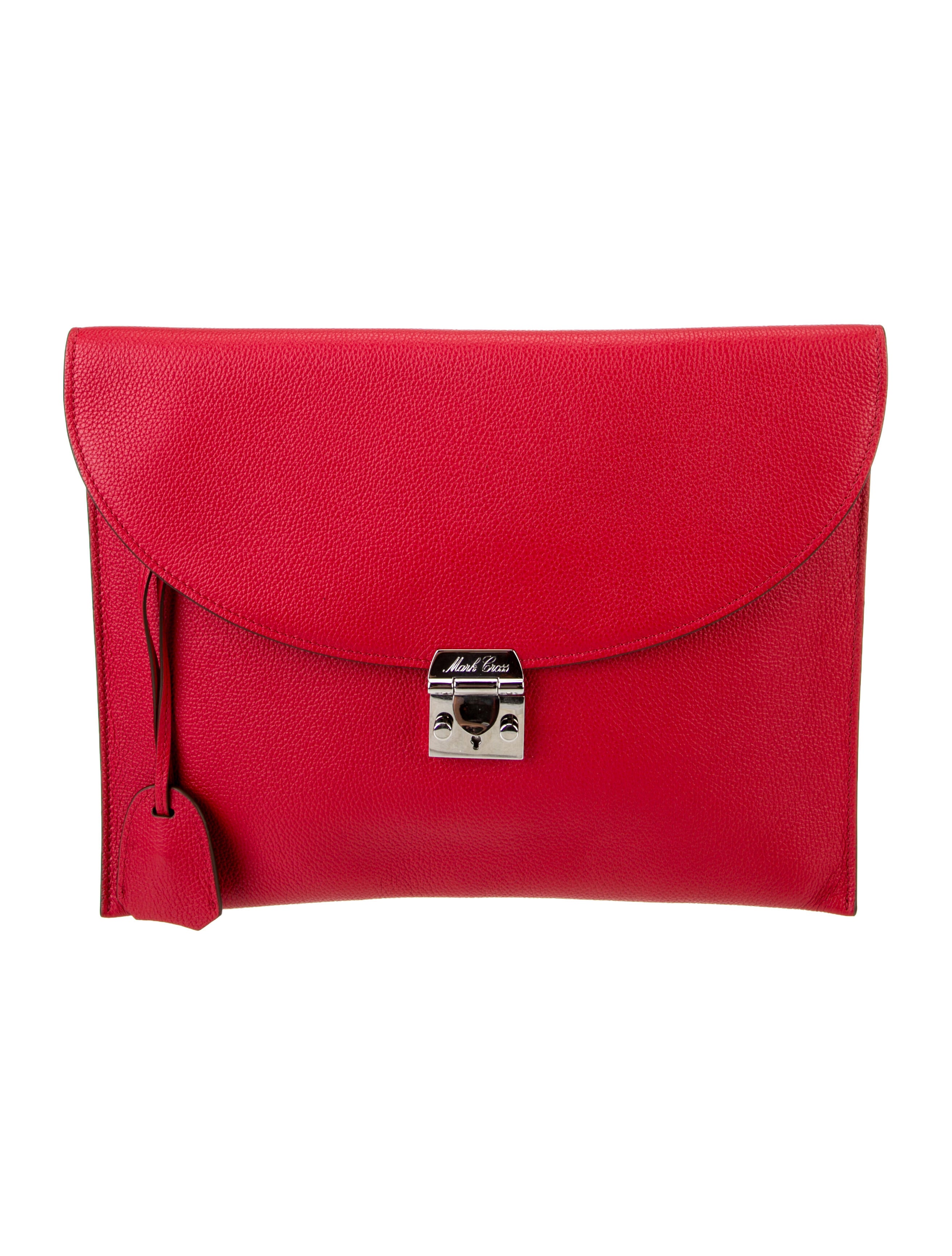 Mark Cross Leather Portfolio - Red Portfolios & Pouches, Bags ...