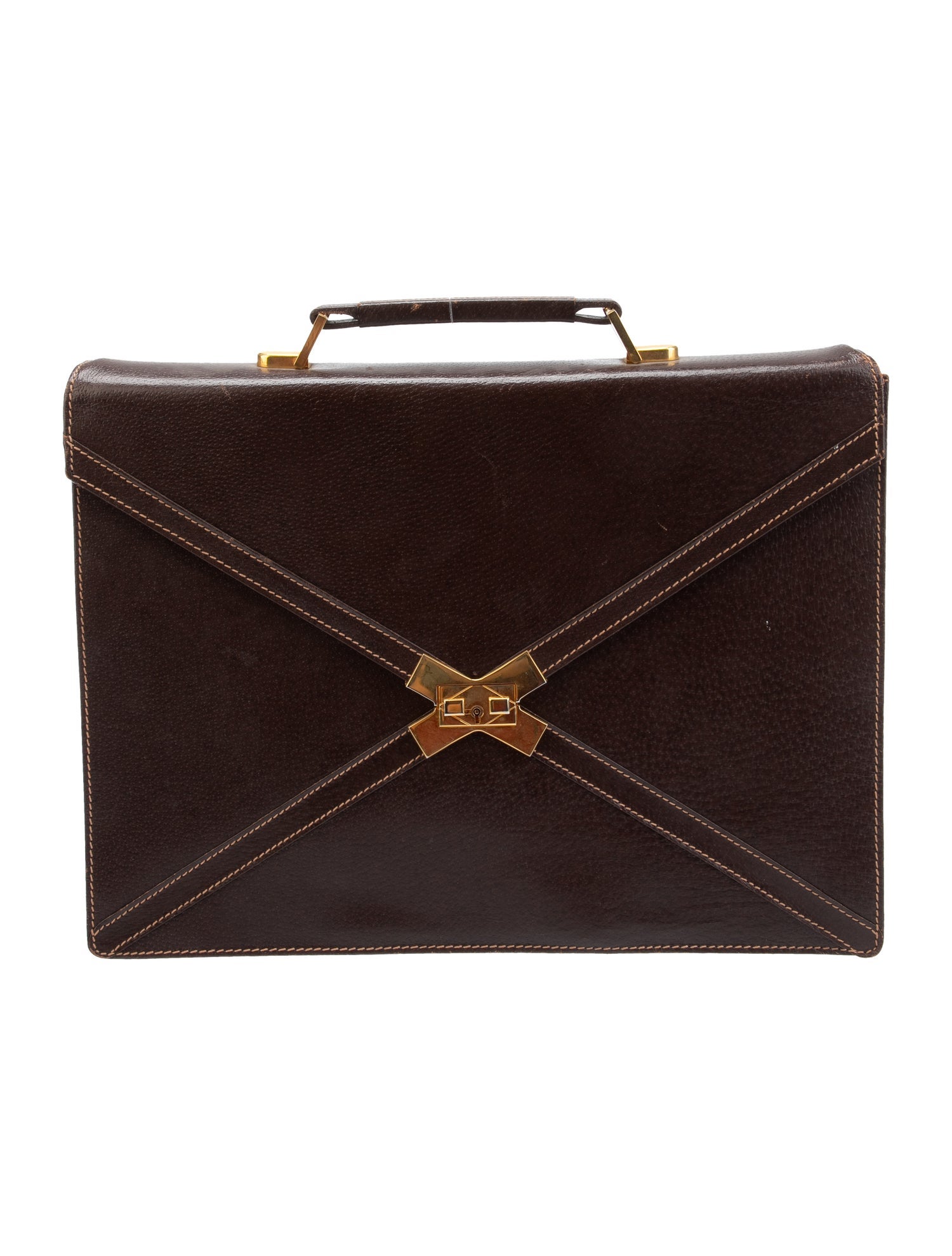 Mark Cross Leather Briefcase - Brown Briefcases, Bags - MRK27463 | The ...