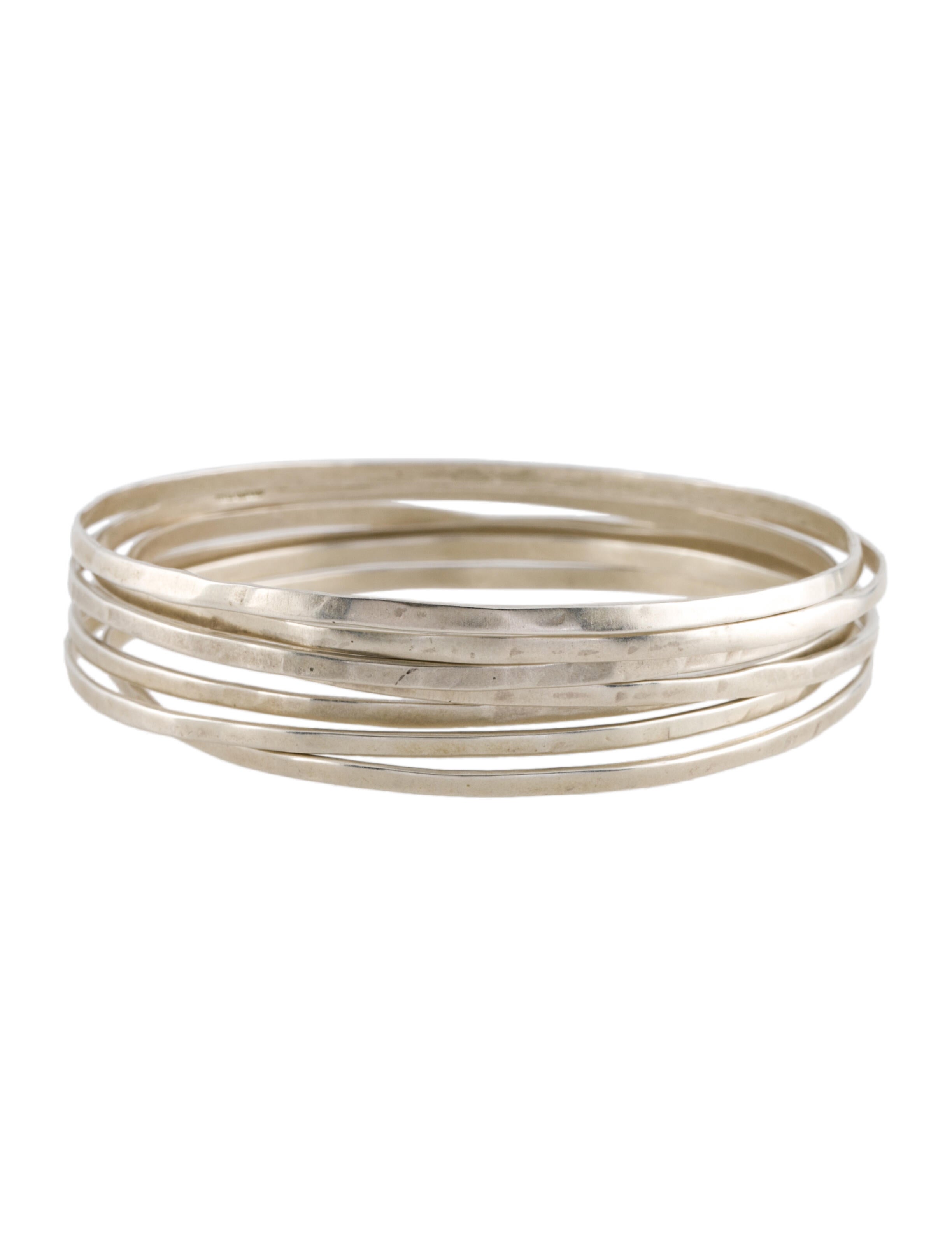 Slane Column Rigid Hinged Bangle Bracelet - Sterling Silver Bangle ...