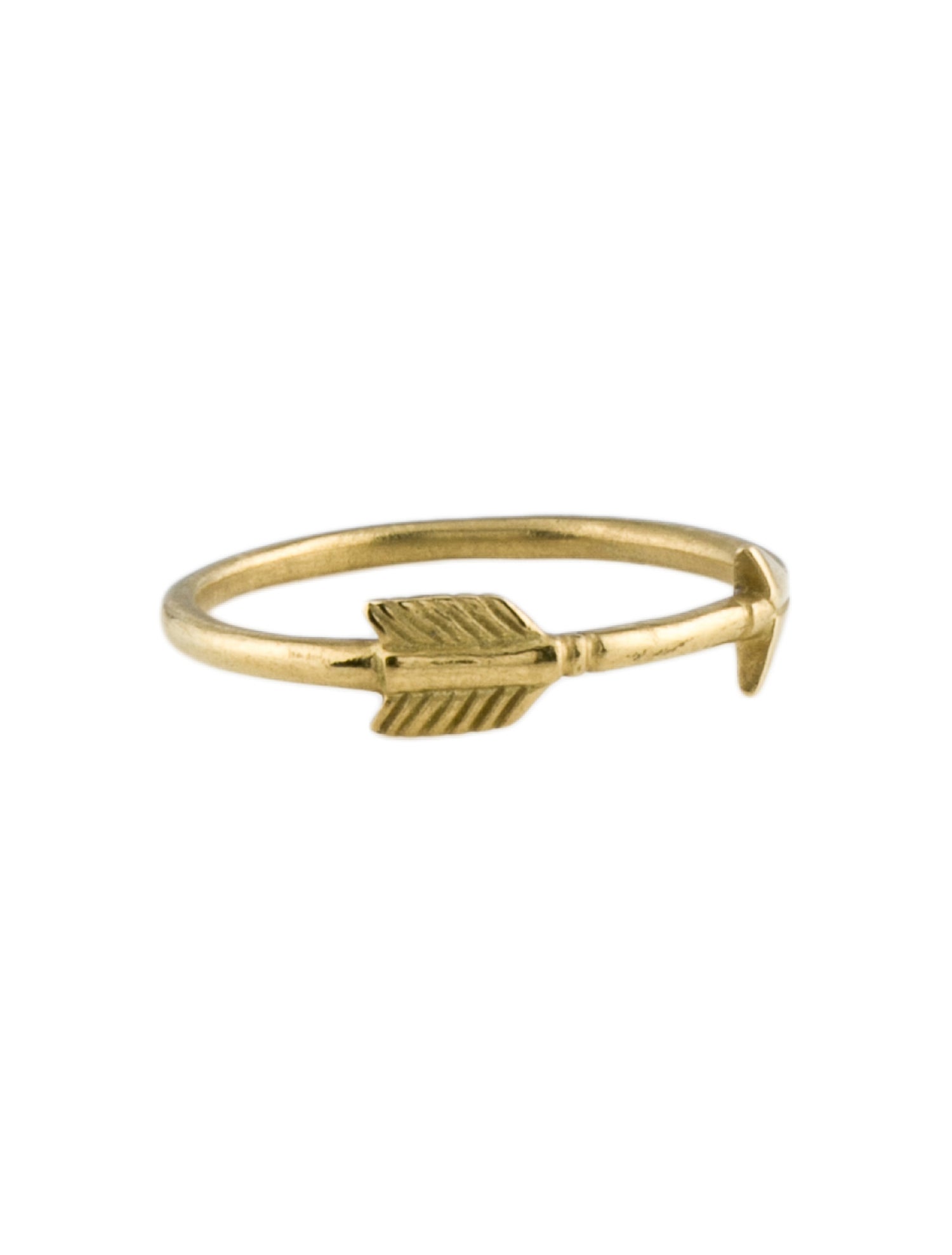 Me&Ro 18K Gold Arrow Ring - 18K Yellow Gold Band, Rings - MRO24178 ...