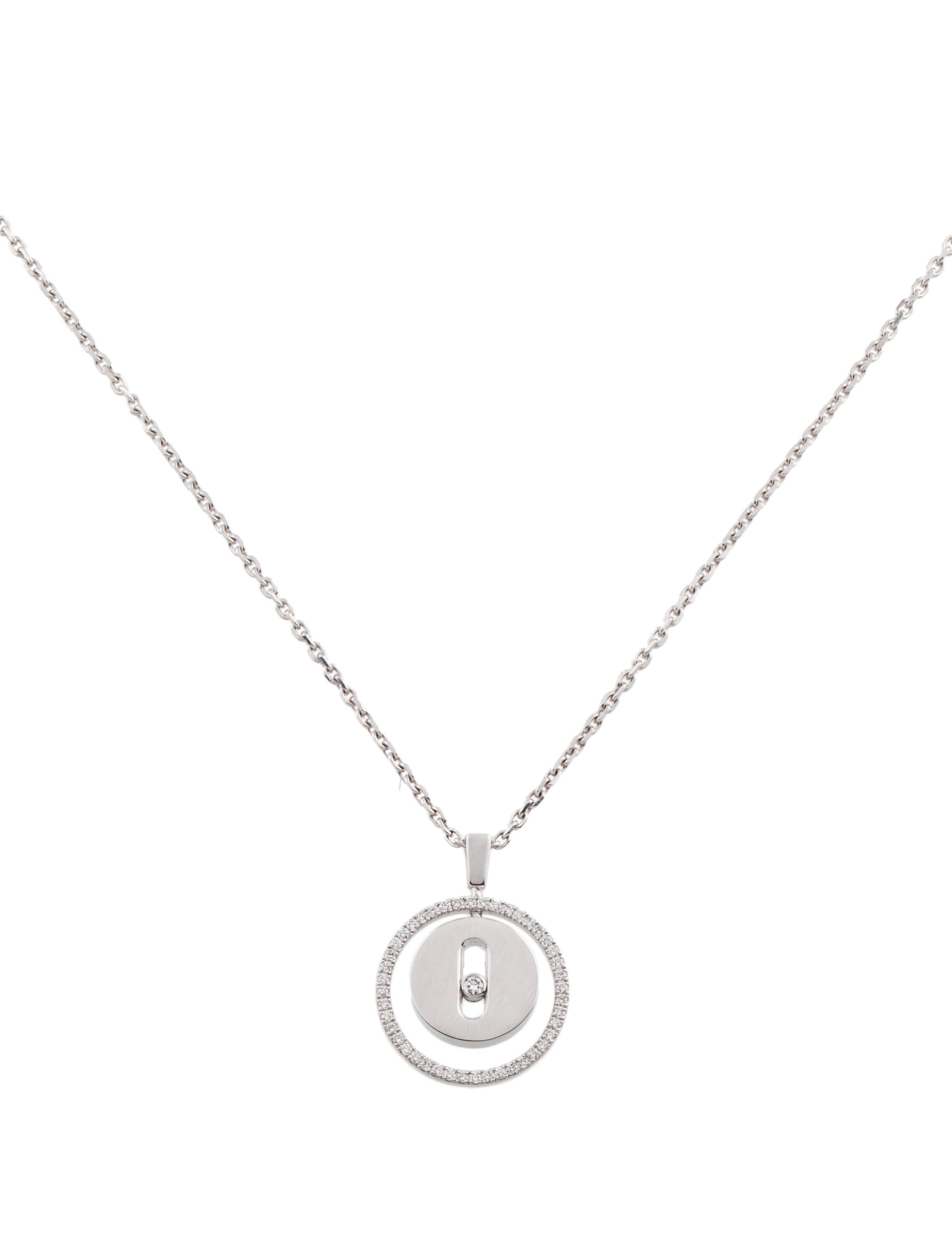 Messika 18K Diamond Lucky Move Pendant Necklace - Rhodium-Plated 14K ...