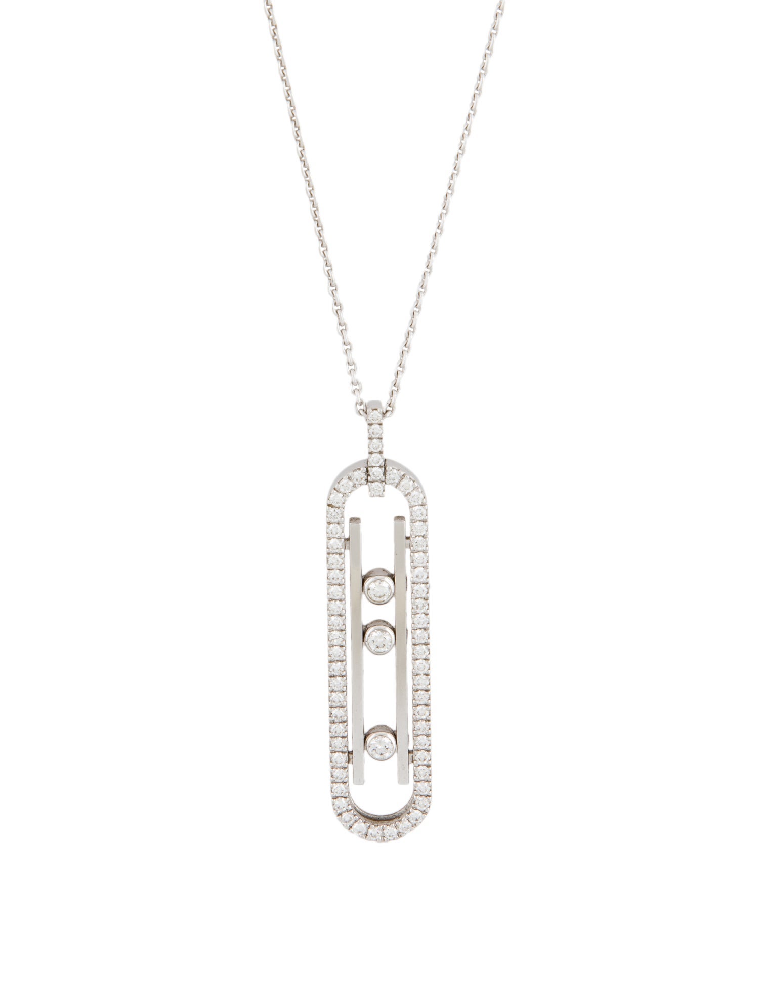 Messika 18K Diamond Move 10th Small Pendant Necklace - Rhodium-Plated ...