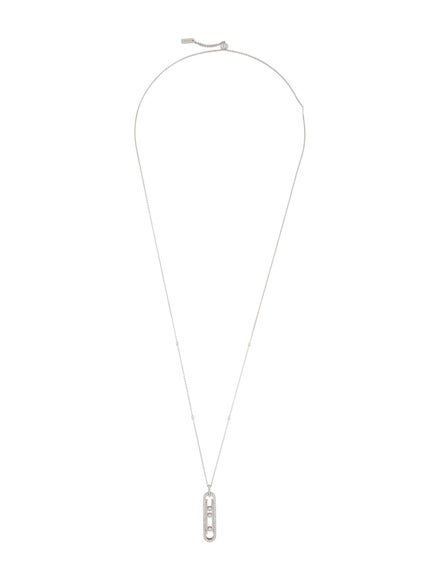 Messika 18K Diamond Move 10th Small Pendant Necklace - Rhodium-Plated 18K White Gold Pendant ...