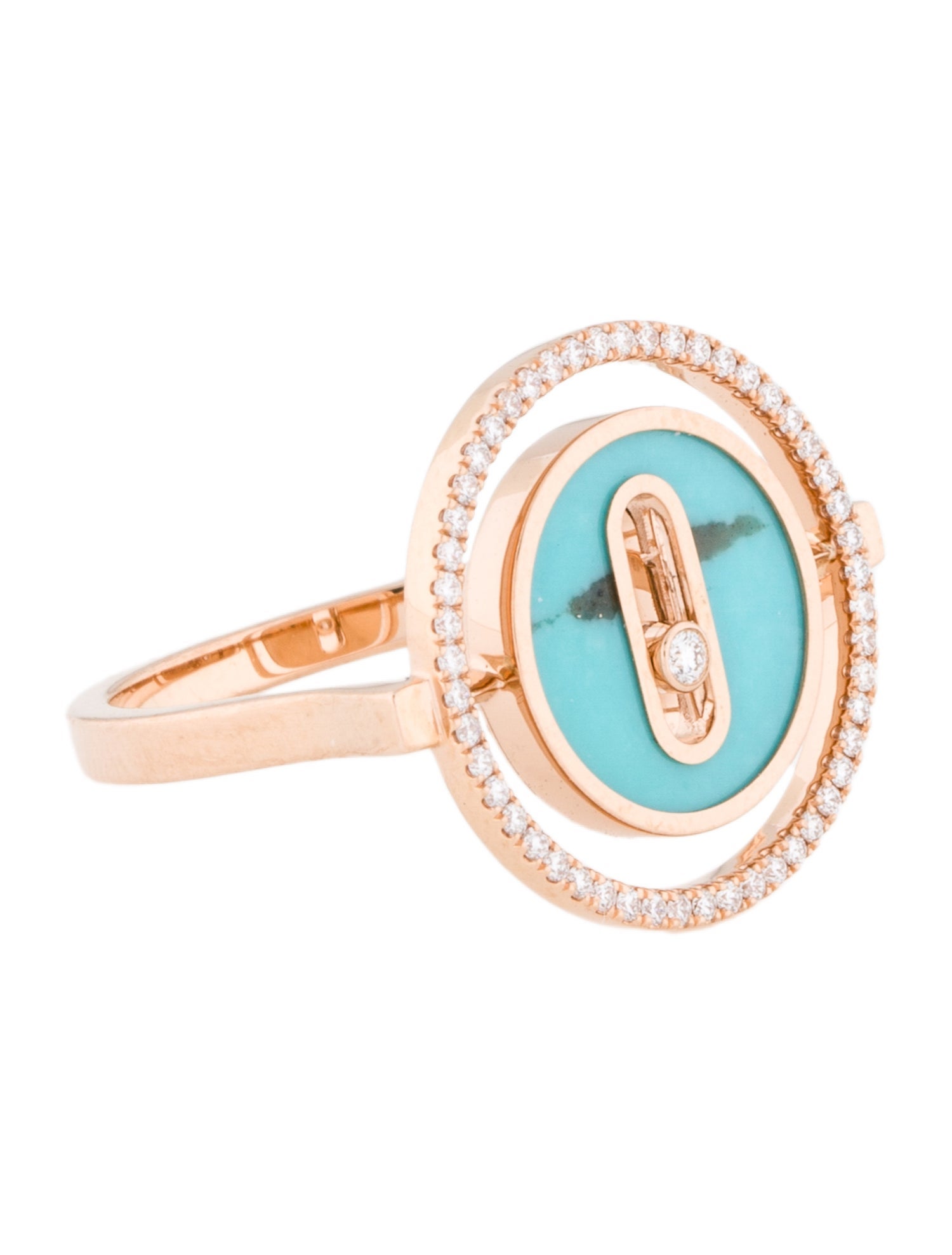 Messika 18K Turquoise & Diamond Lucky Move Cocktail Ring - 18K Rose ...
