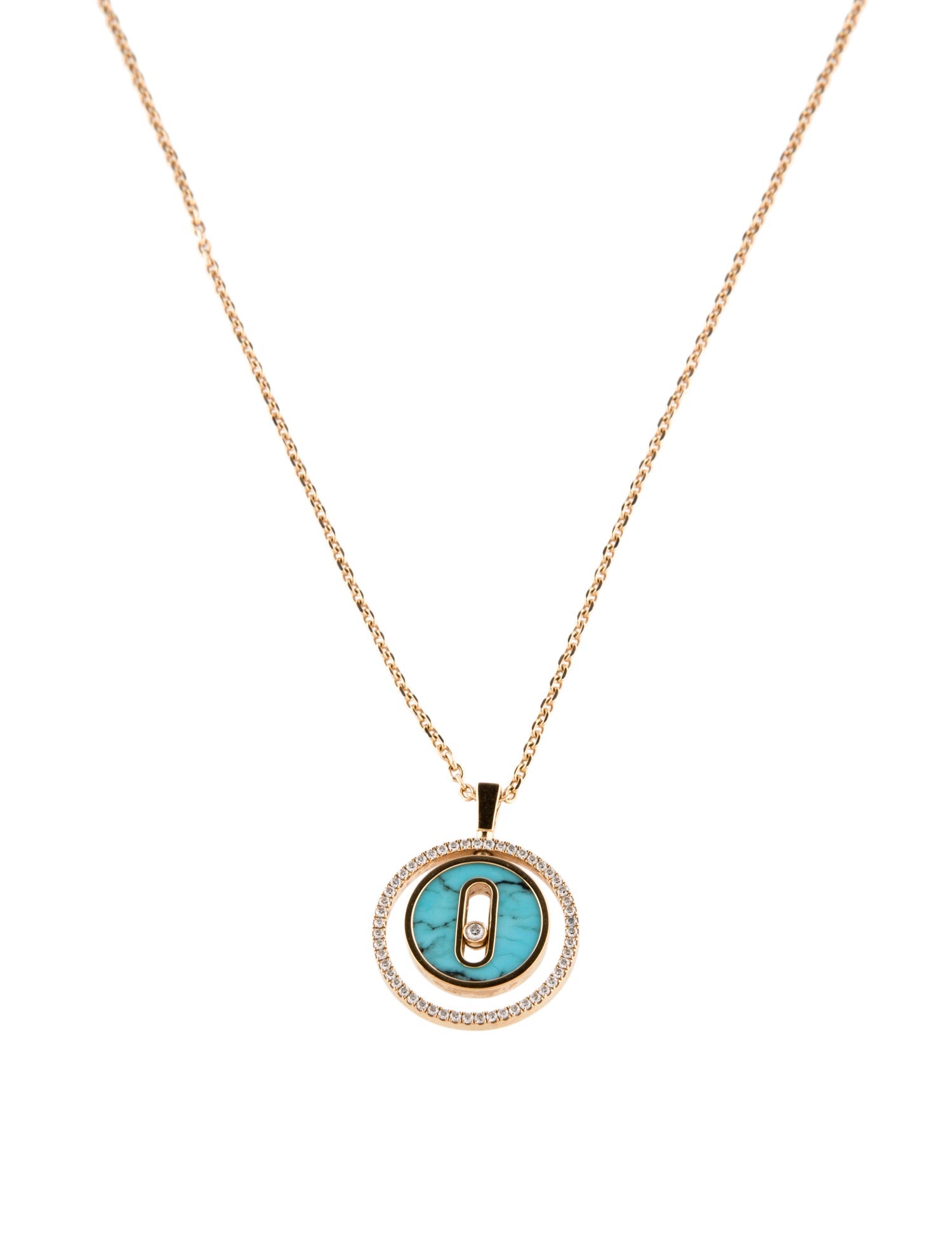 Messika 18K Turquoise & Diamond Lucky Move Pendant Necklace - 18K Rose ...
