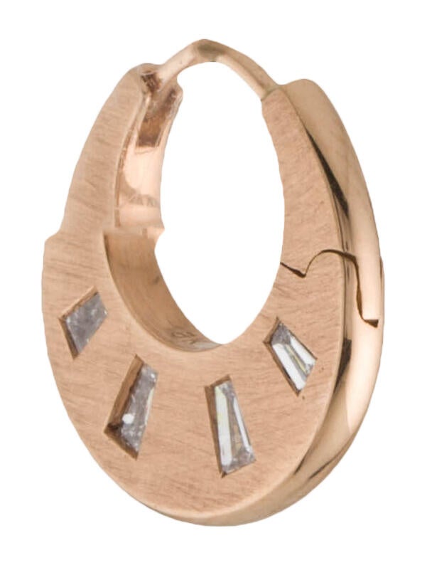 Maria Tash 18K Diamond Crescent Reversible Hoop Earring - 18K Rose Gold ...