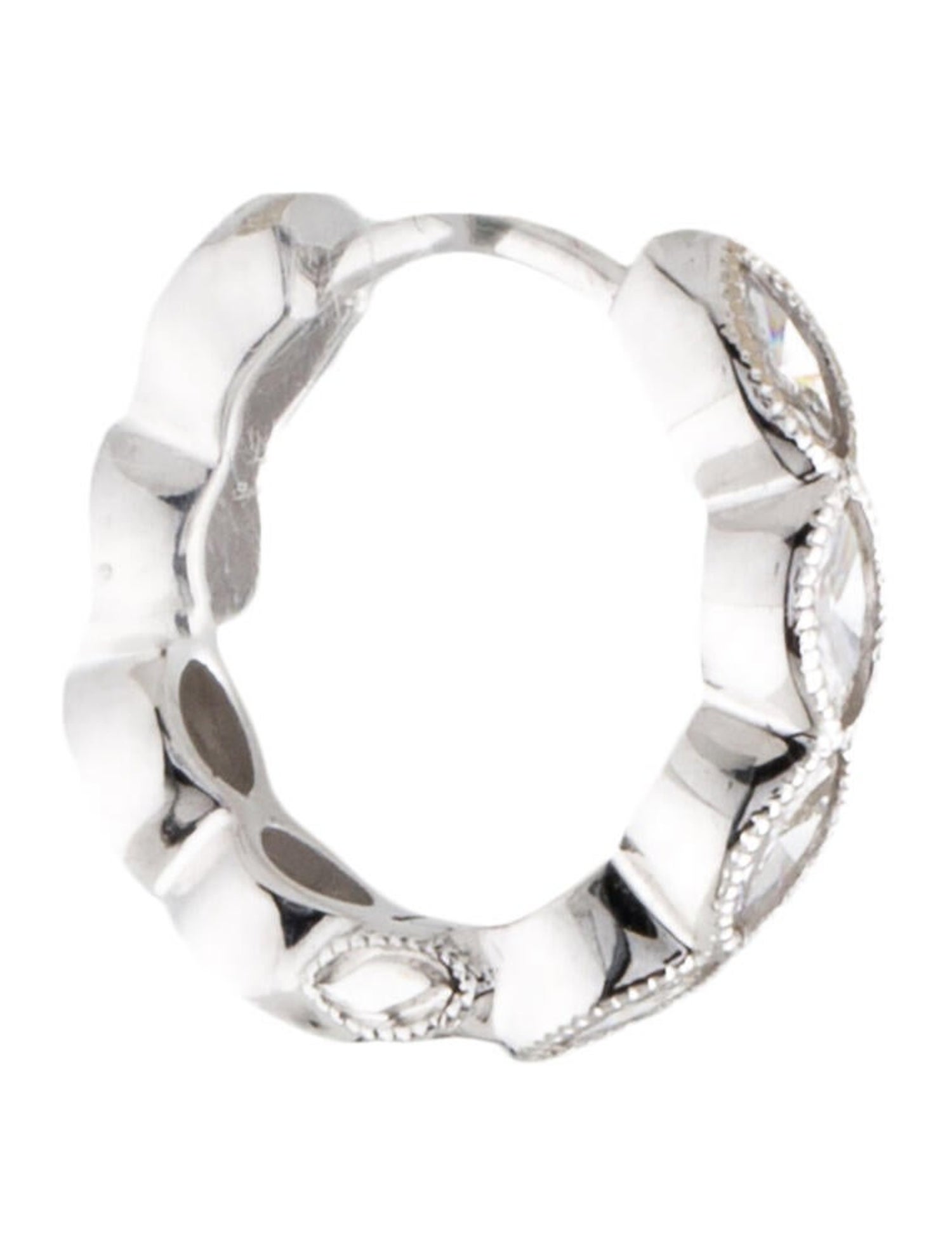 Maria Tash 18K Diamond Marquise Scalloped Eternity Hoop Earring ...