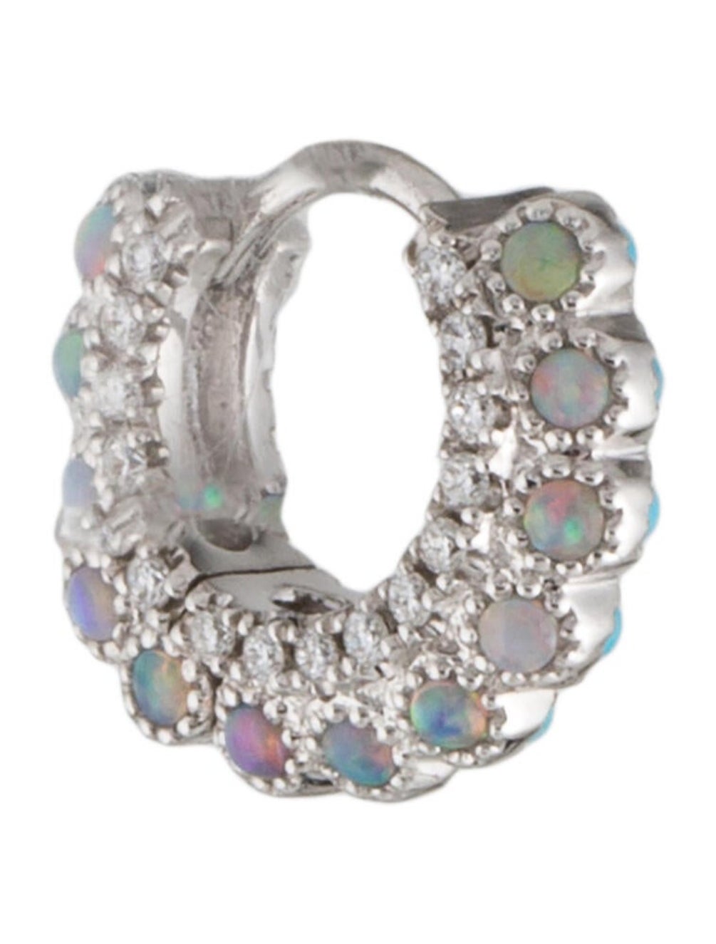 Maria Tash 18K Turquoise, Opal, & Diamond Apsara Hoop Earring - Huggie ...