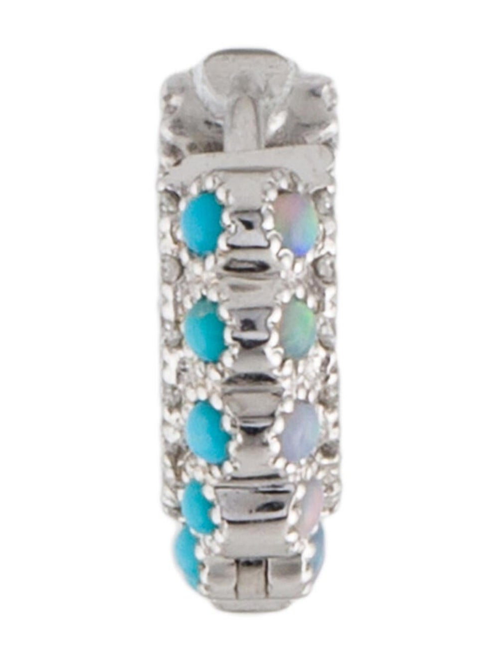 Maria Tash 18K Turquoise, Opal, & Diamond Apsara Hoop Earring - Huggie ...