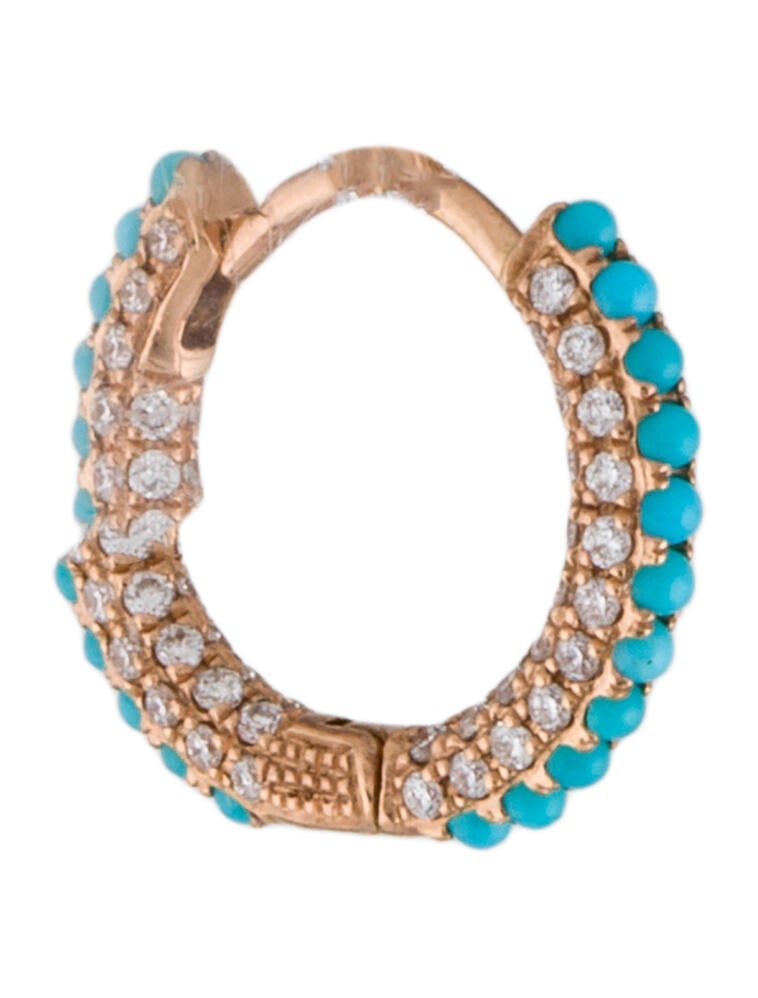 Maria Tash 14K Turquoise & Diamond Huggie Earring - 14K White Gold ...