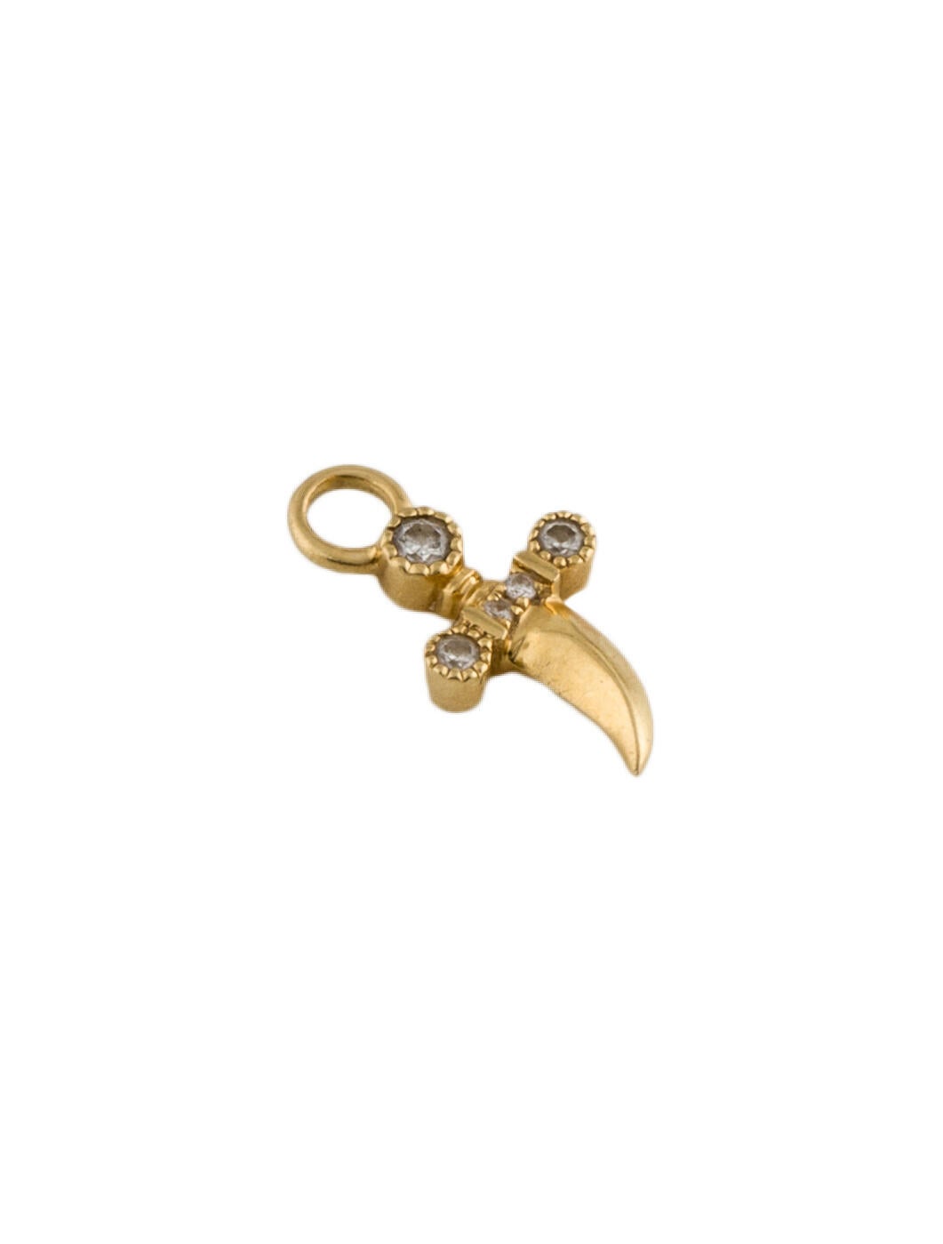 Maria Tash 18K Diamond Dagger Charm - 18K Yellow Gold - MTSHH23111 ...