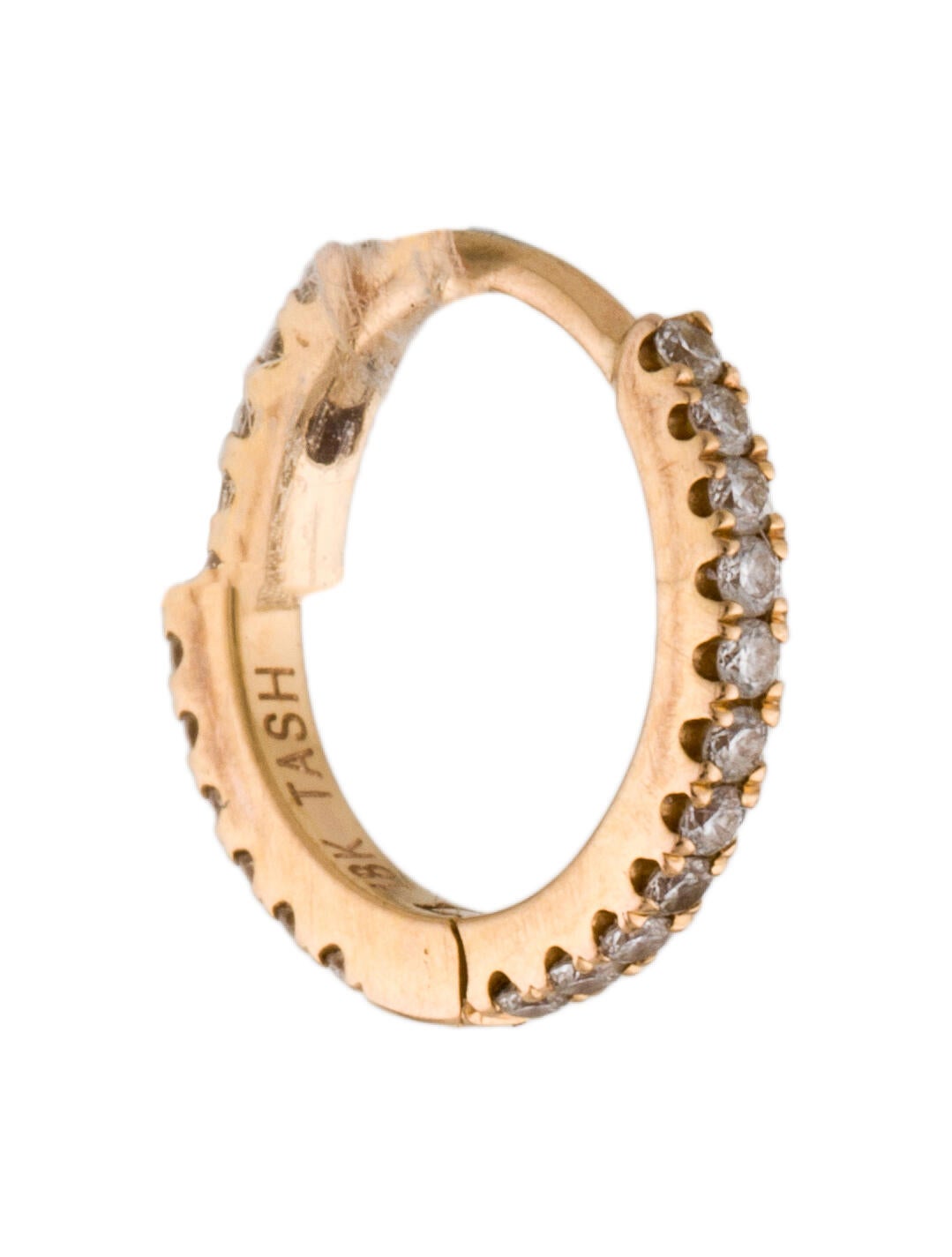 Maria Tash 18K Diamond Eternity Hoop Earring - 18K Yellow Gold Hoop ...