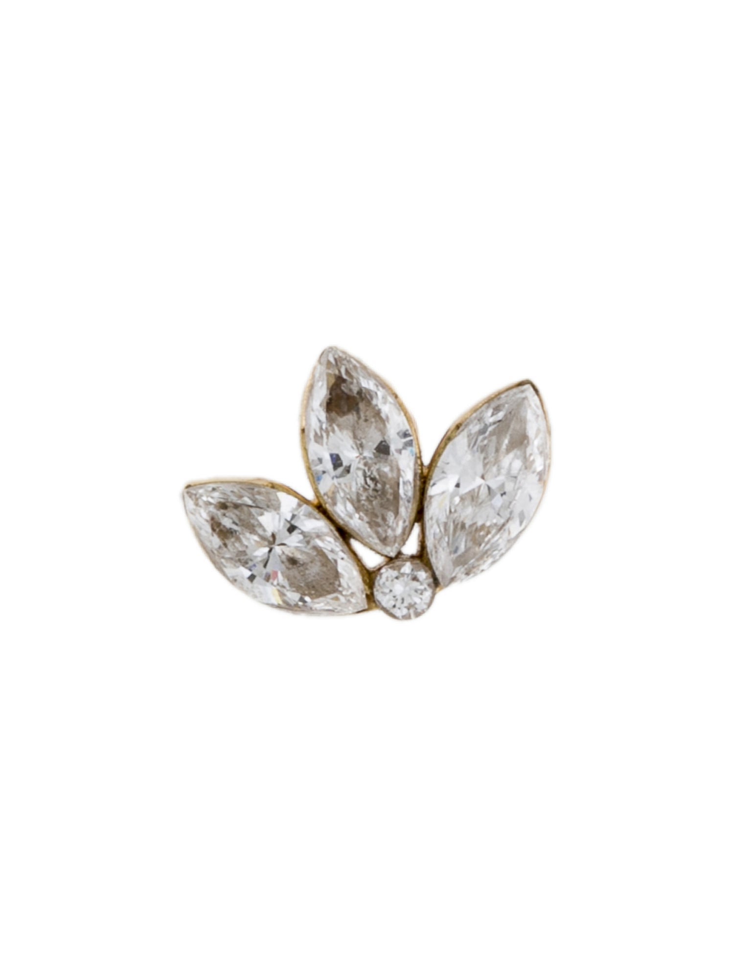 Maria Tash 18K Diamond Lotus Threaded Single Stud Earring - 18K Yellow ...