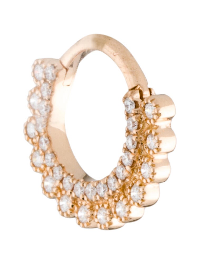Maria Tash 18K Diamond Apsara Hoop Single Earring - 18K Rose Gold Hoop ...