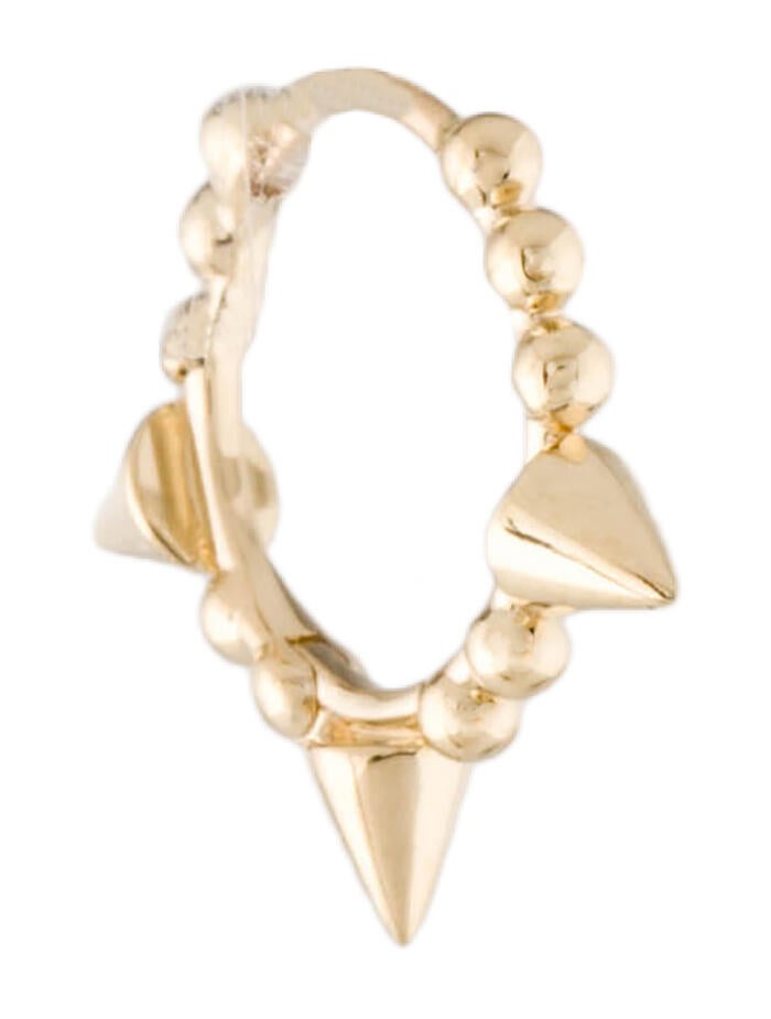 Maria Tash 14K Triple Short Spike Granulated Hoop Earring - 14K Yellow ...