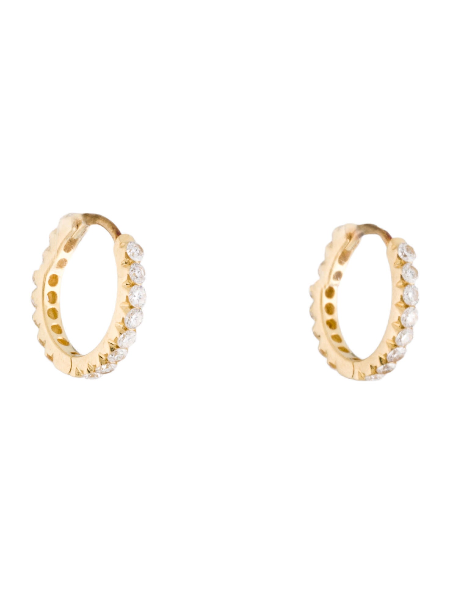 Maria Tash Diamond Eternity Hoop Earrings - 18K Yellow Gold Hoop ...