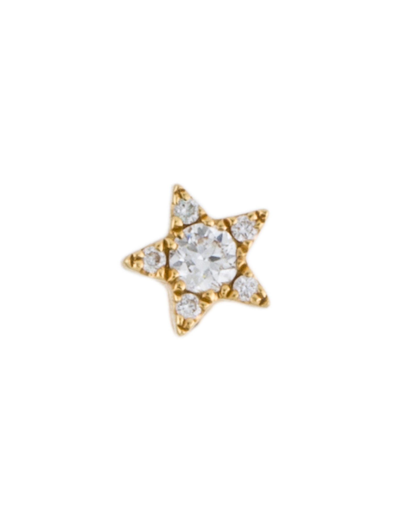 Maria Tash 18K Diamond Lotus Stud Earring - 18K Yellow Gold Drop ...
