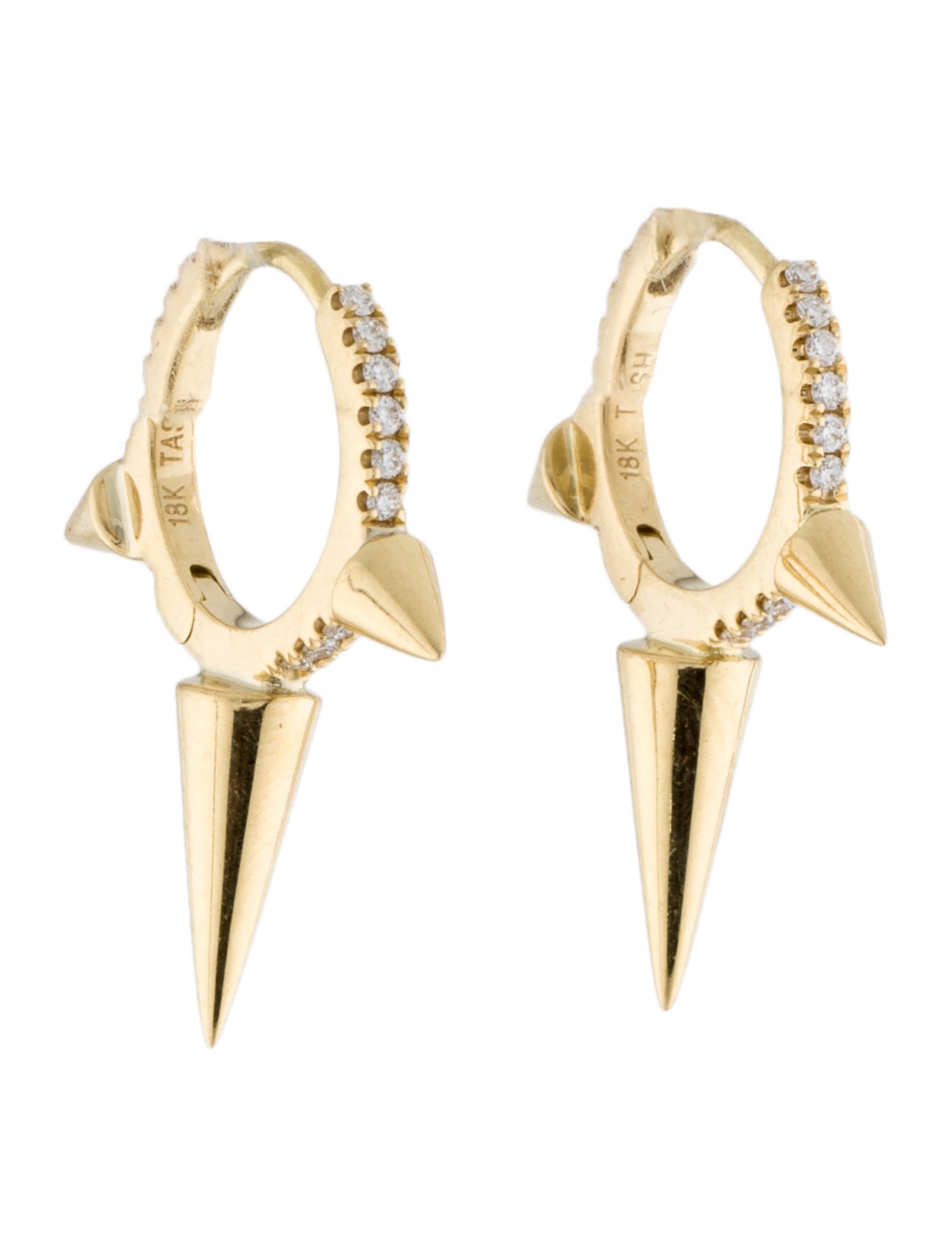 Maria Tash 18K Diamond Bone Threaded Stud Earring - 18K Rose Gold Stud ...