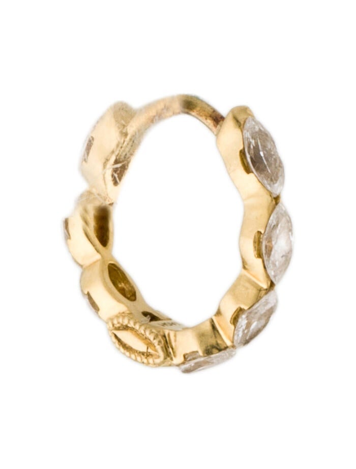 Maria Tash 18K Invisible Set Diamond Marquise Eternity Hoop Earring ...