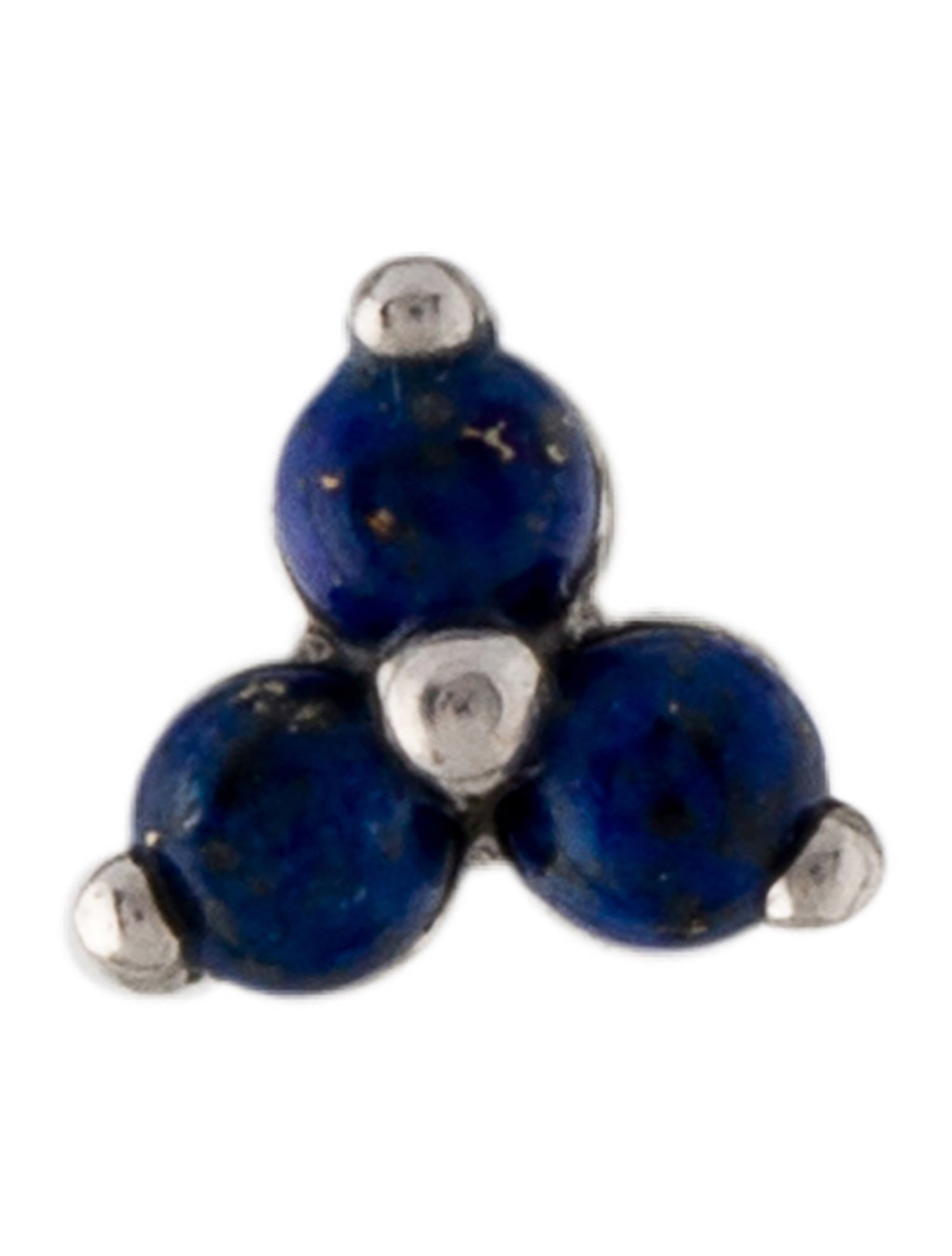 Maria Tash 14K Lapis Lazuli Trinity Single Stud Earring - 14K White ...