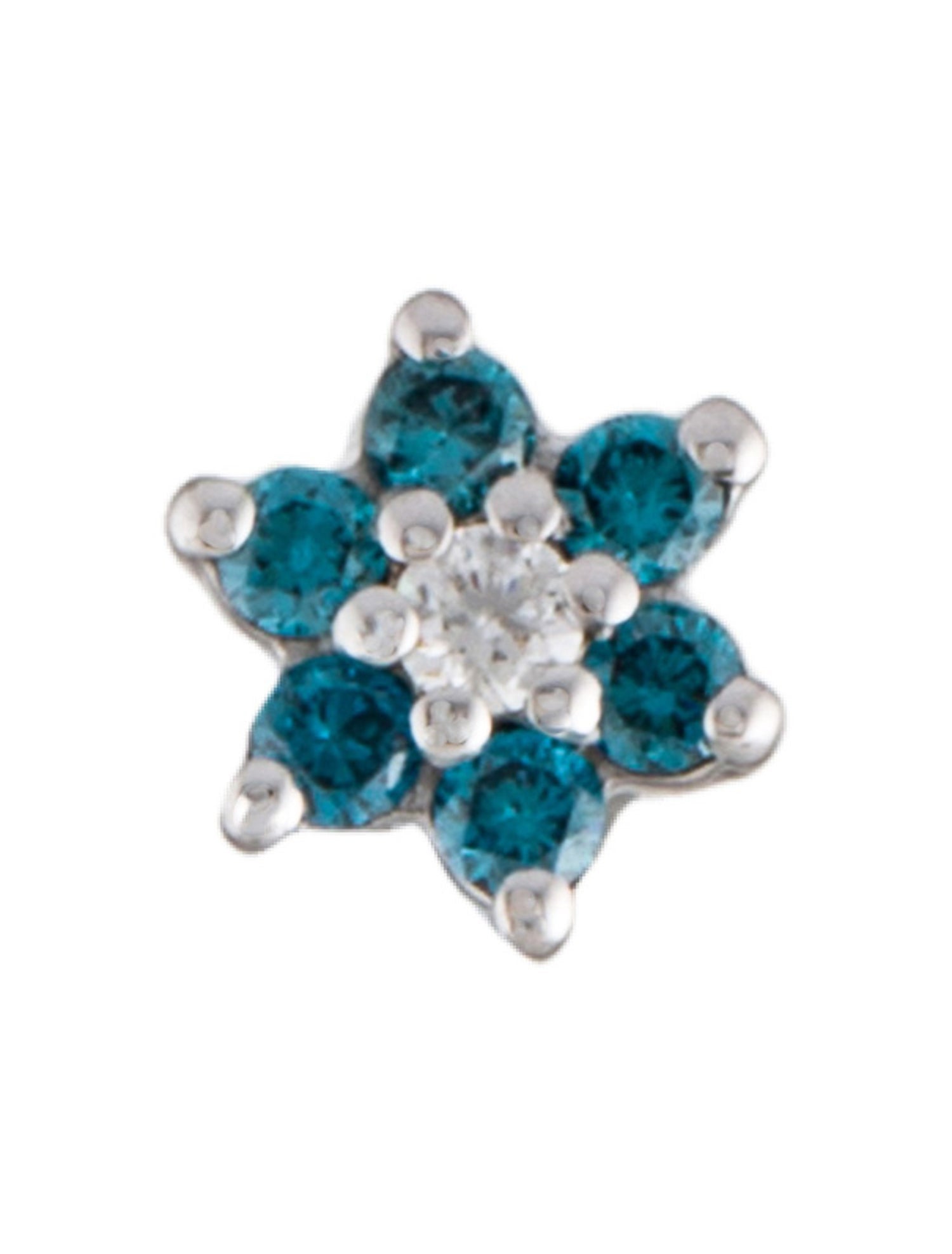 Maria Tash Diamond Flower Single Threaded Stud Earrings - 14K White ...