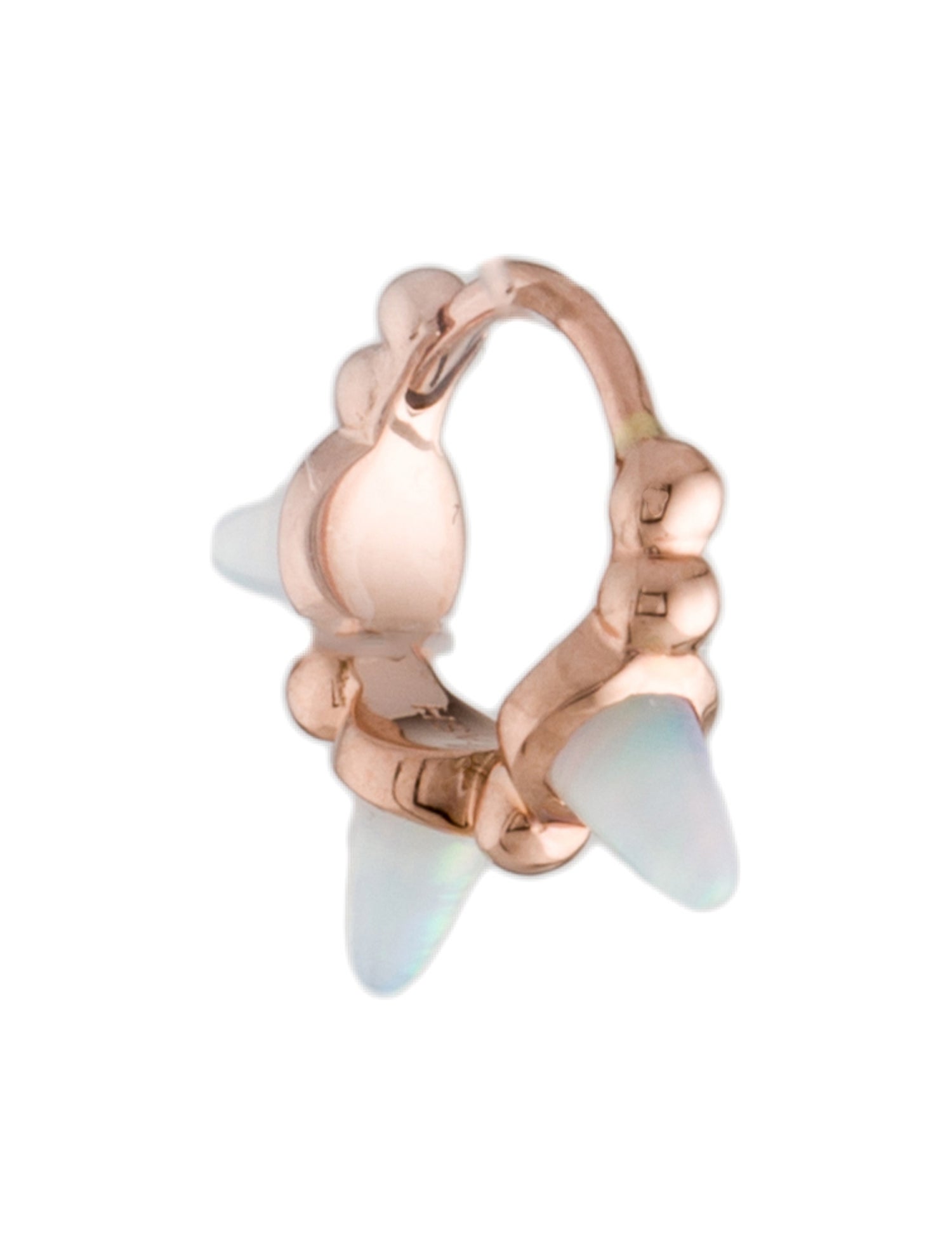 Maria Tash 14K Triple Short Opal Spike Granulated Hoop Earring - 14K ...