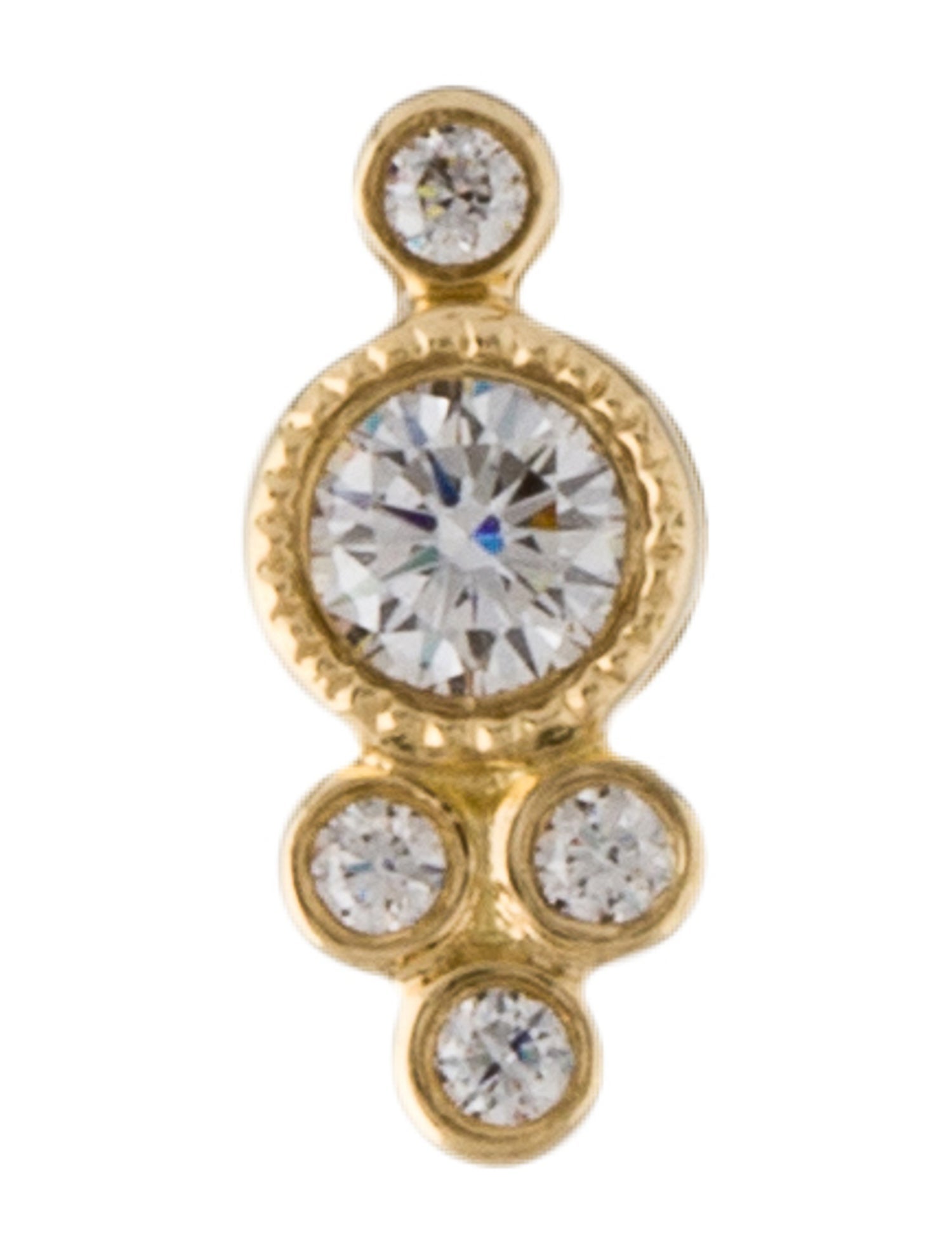 Maria Tash 18K Diamond Trinity Stud Earring - Stud, Earrings ...
