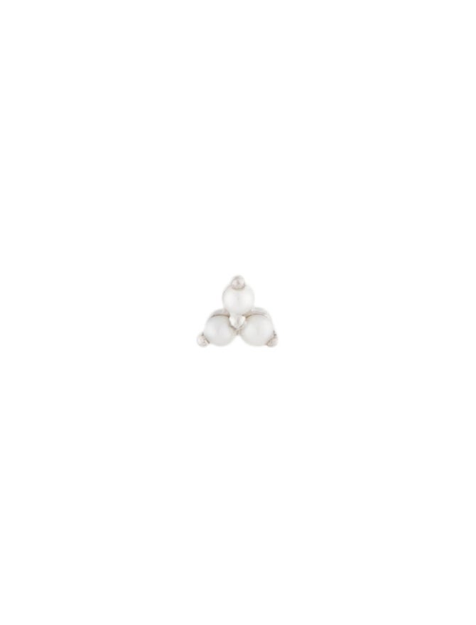 Maria Tash 14K Pearl Trinity Threaded Stud Earring - 14K White Gold Stud, Earrings - MTSHH24111 ...