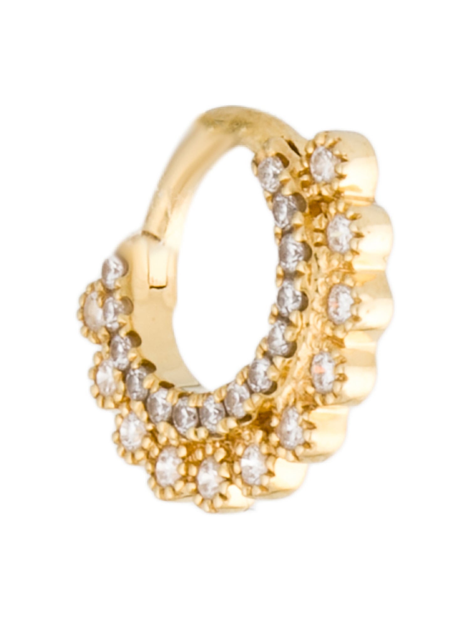 Maria Tash 18K Diamond Apsara Hoop - 18K Yellow Gold Hoop, Earrings ...